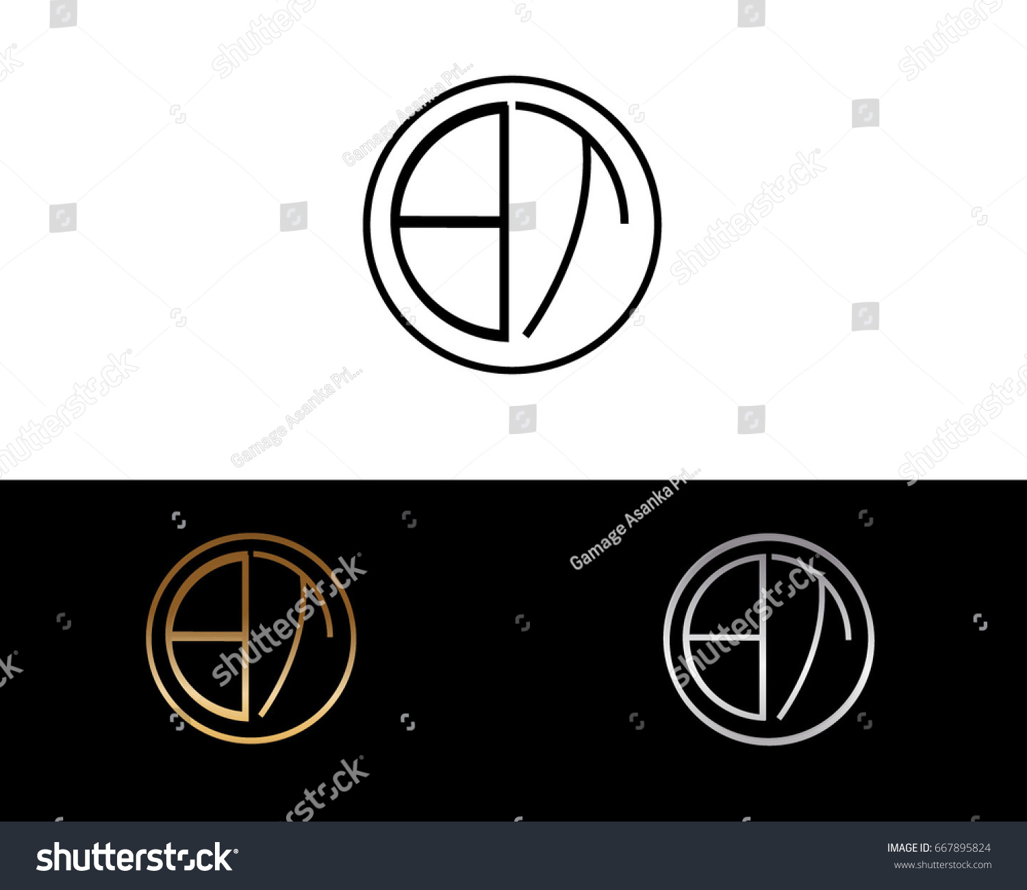 Bt Round Circle Shape Initial Letter Stock Vector (Royalty Free ...