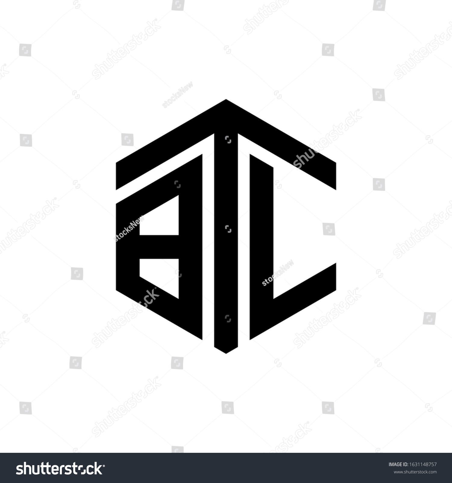Btl Letter Logo Design Polygon Monogram: vector de stock (libre de ...