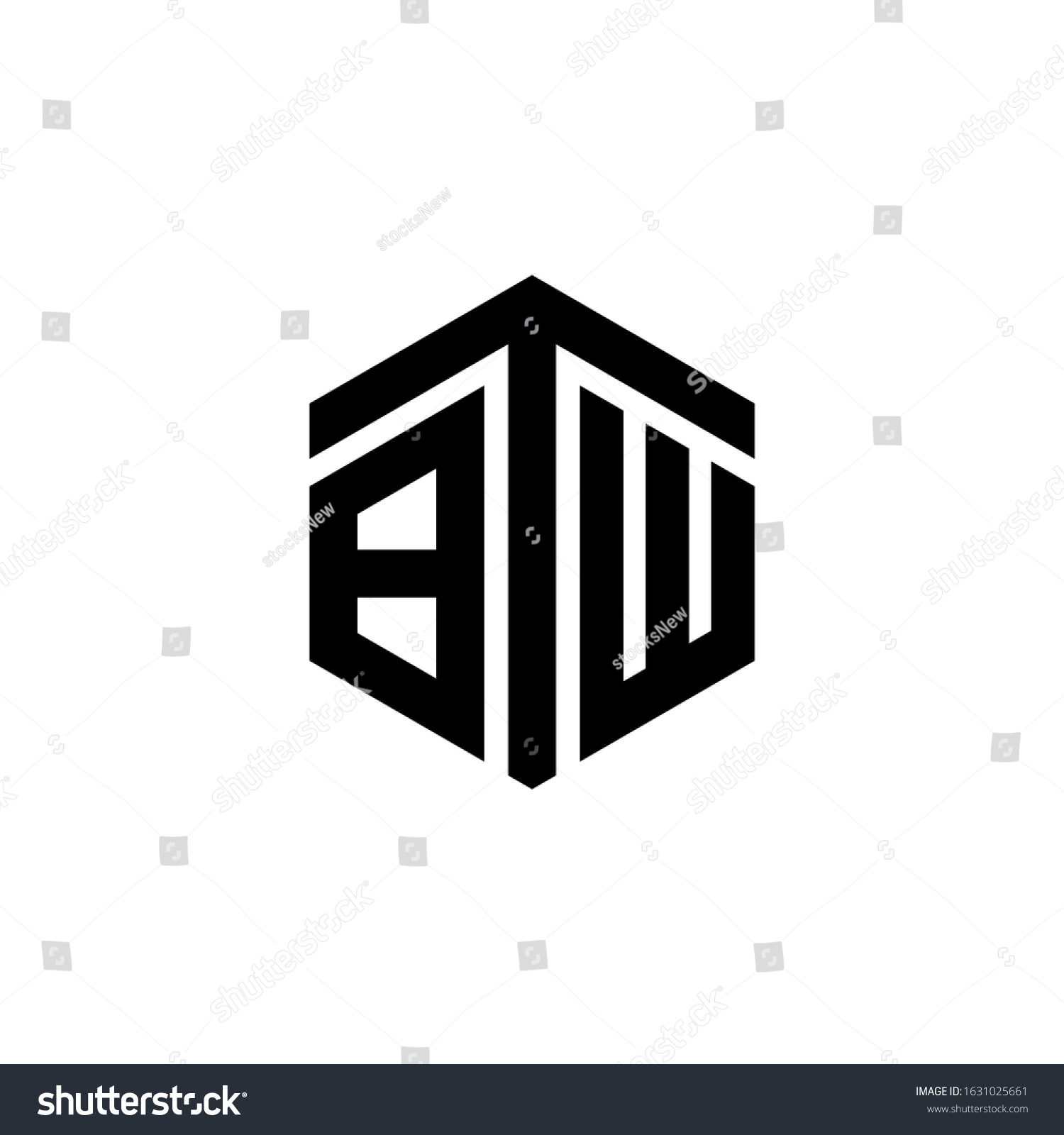 Btw Letter Logo Design Polygon Monogram: เวกเตอร์สต็อก (ปลอดค่า ...