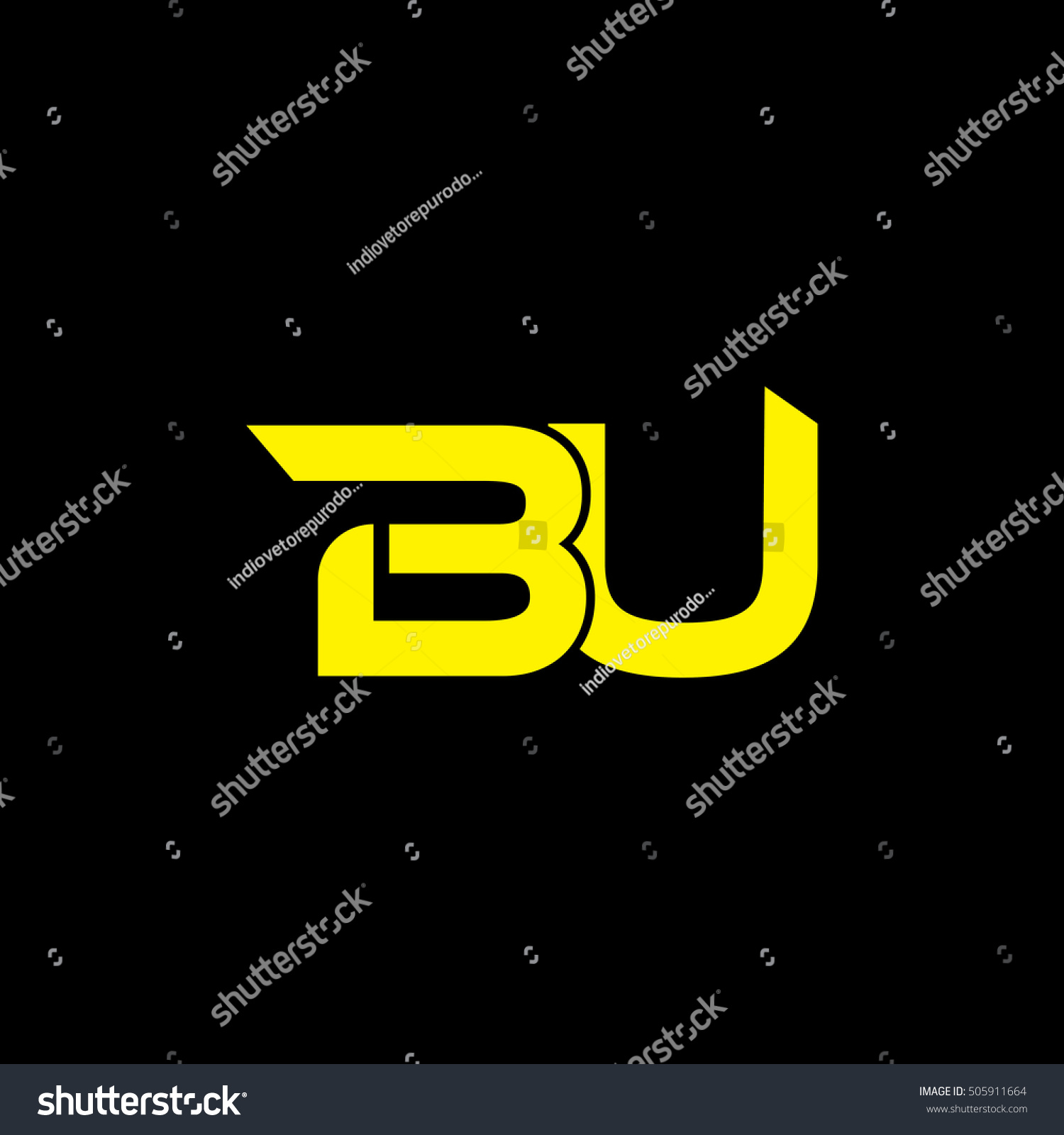 Bu Logo Vector Yellow On Black Stock Vector (Royalty Free) 505911664 ...