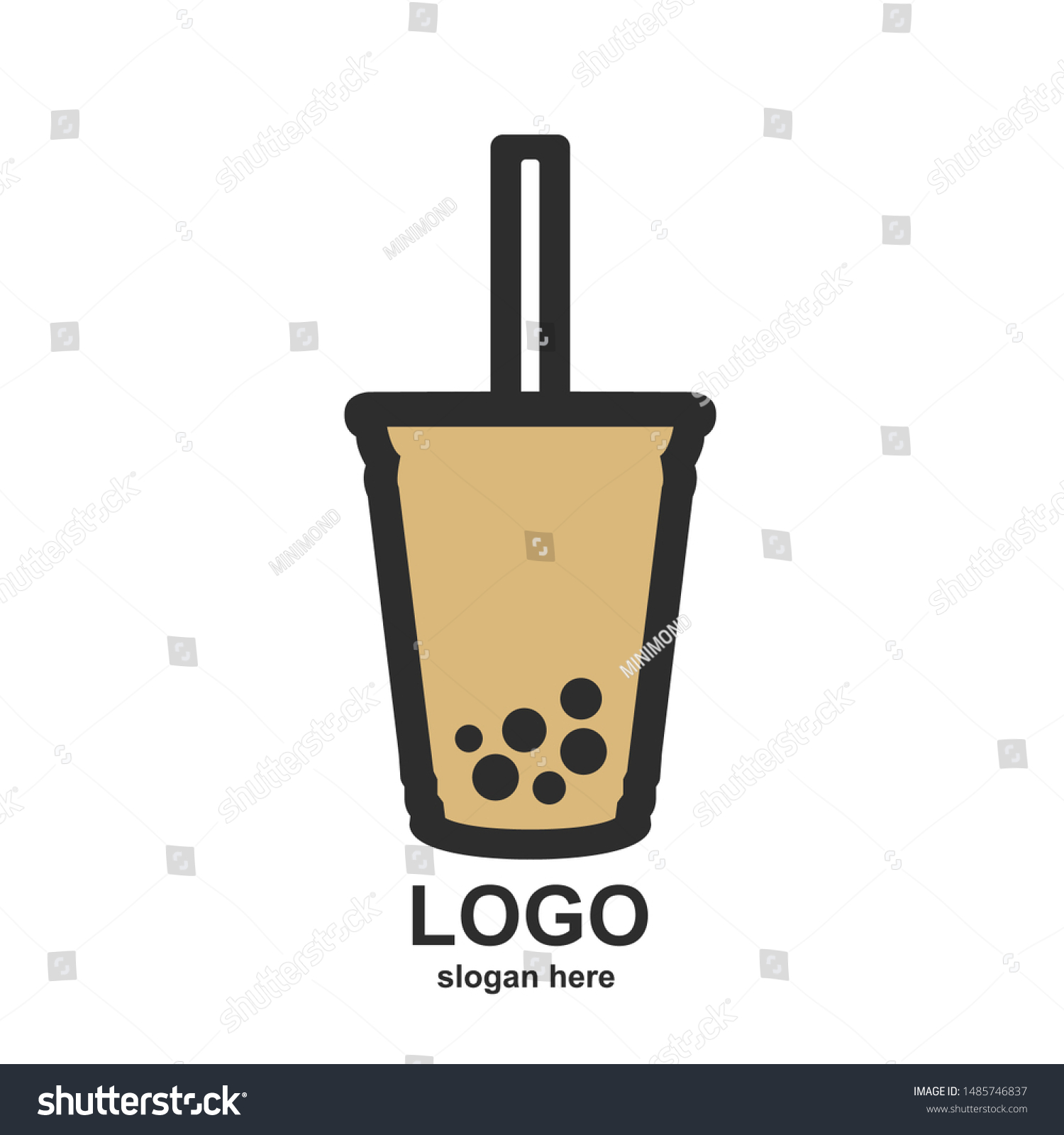 Bubble Milk Tea Logo Design Illustration Stock Vector (Royalty Free ...