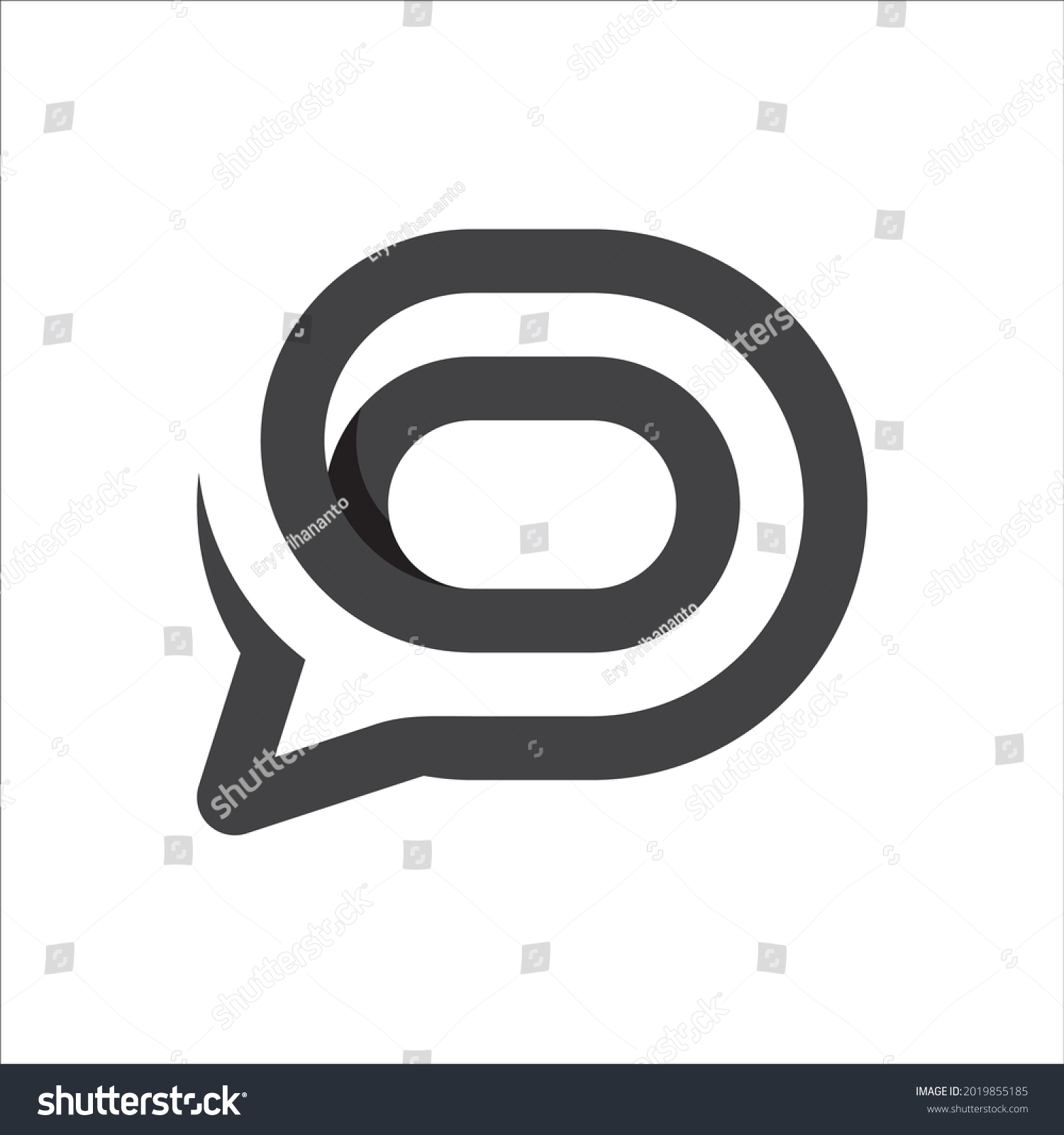 Bubble Speech Chat Box Logo Icon Stock Vector (Royalty Free) 2019855185 ...