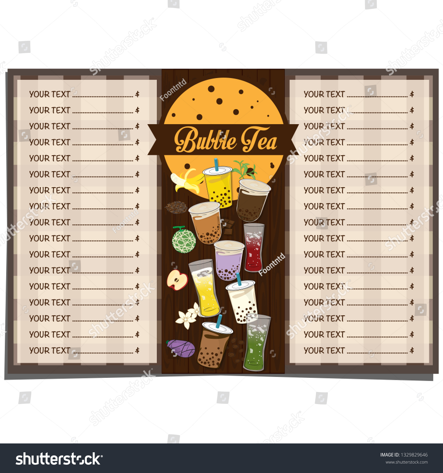 Bubble Tea Menu Graphic Template 库存矢量图（免版税）1329829646 | Shutterstock