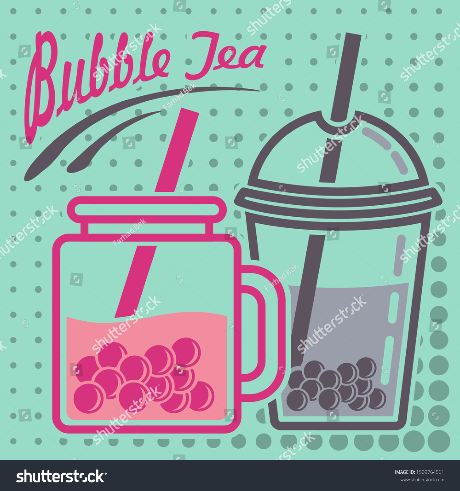 Bubble Tea Poster Banner Design Template Stock Vector (Royalty Free ...