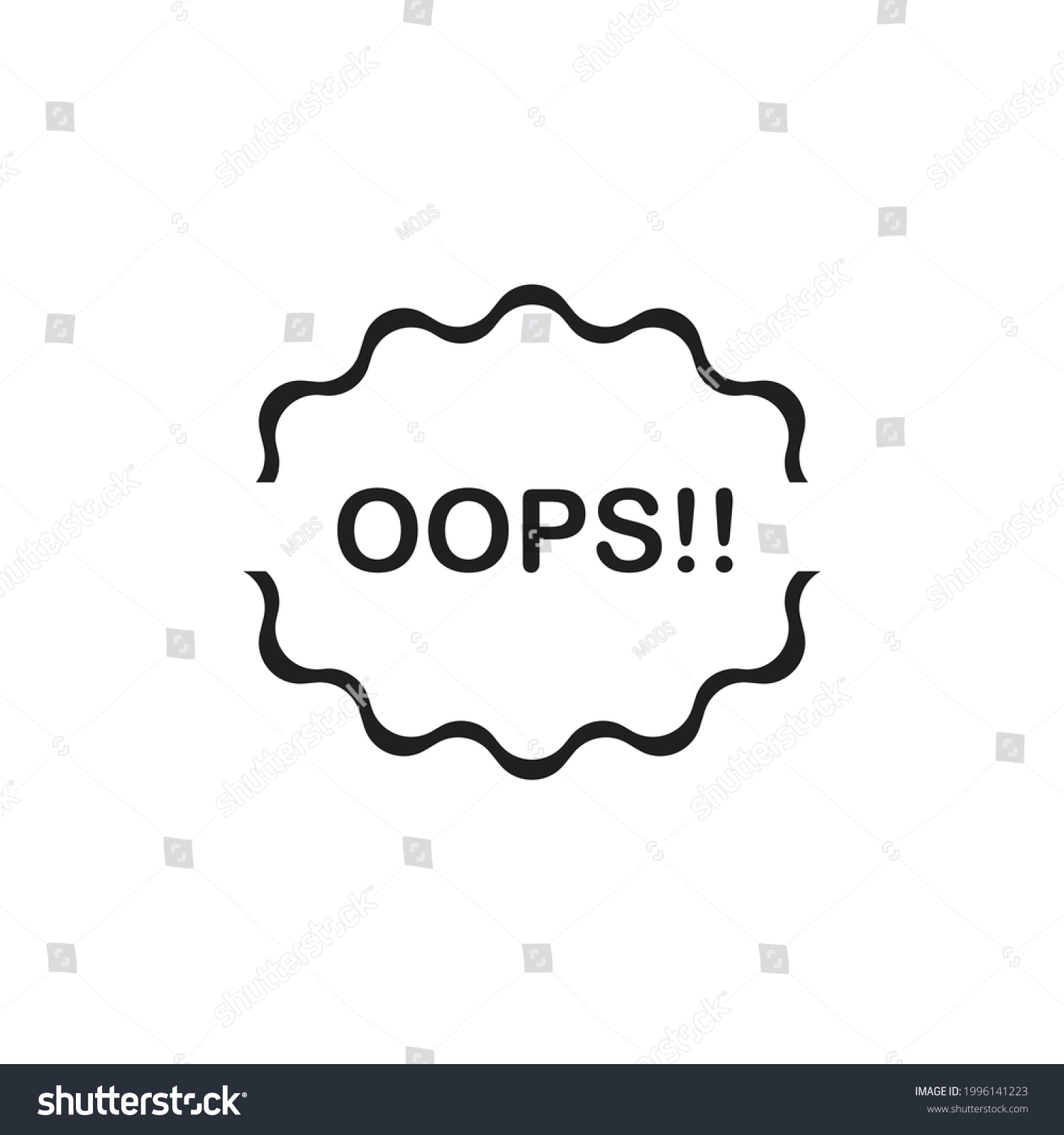 Bubble Text Oops Icon Design Isolated Stock Vector (Royalty Free ...