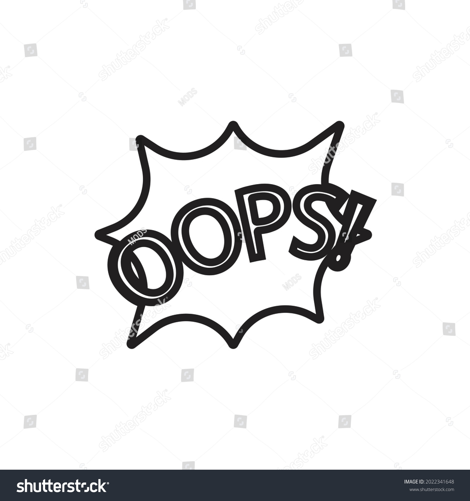 Bubble Text Oops Icon Design Isolated Stock Vector (Royalty Free ...