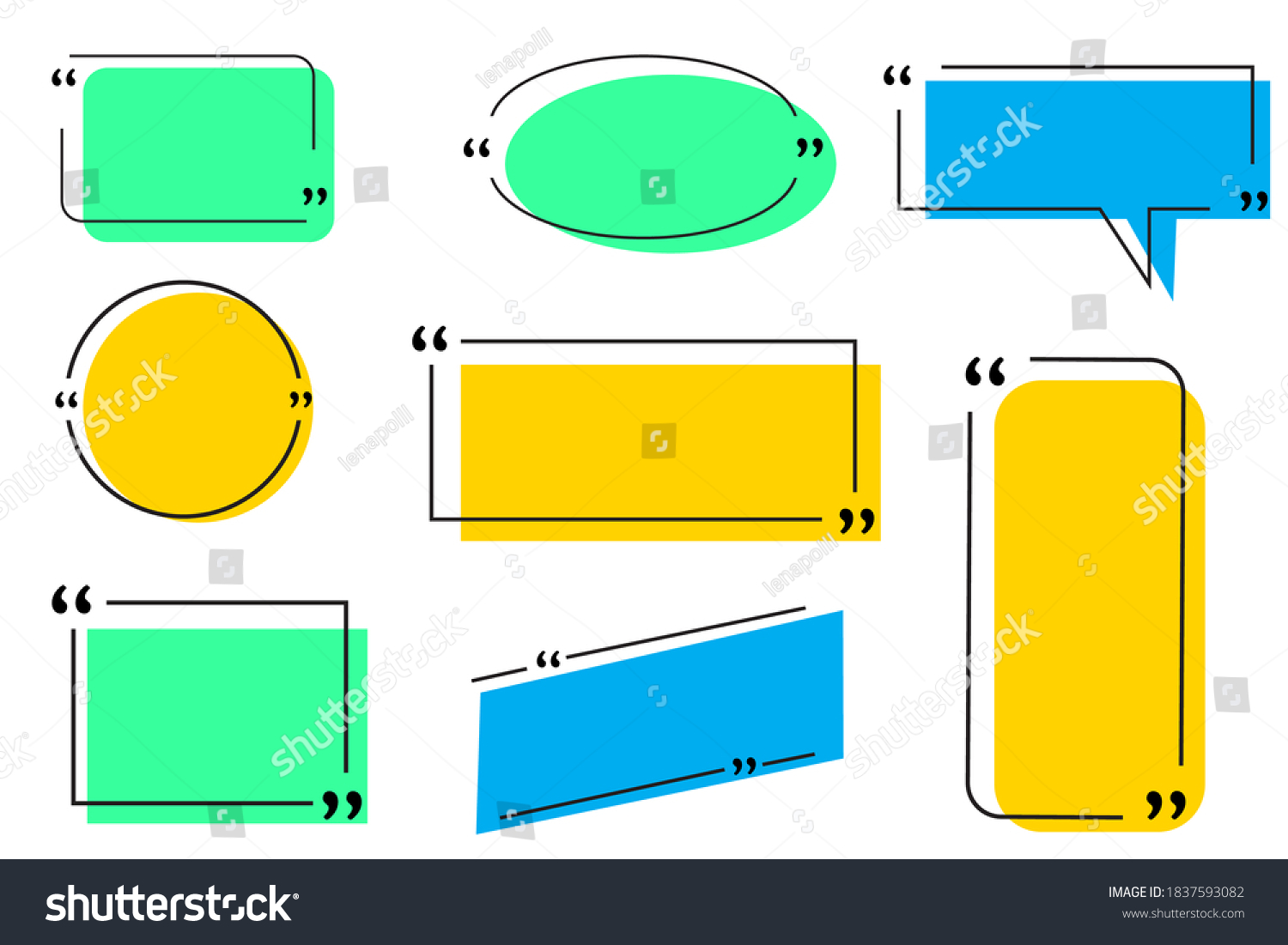Bubbles Text Quotes Template Colored Frames: เวกเตอร์สต็อก (ปลอดค่า ...