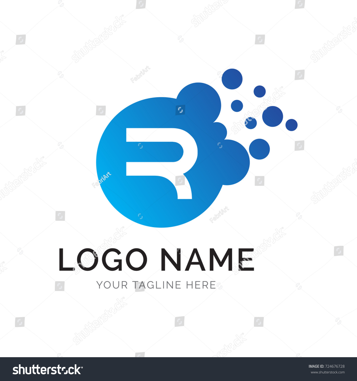 Bubbles Letter R Logo Stock Vector (Royalty Free) 724676728
