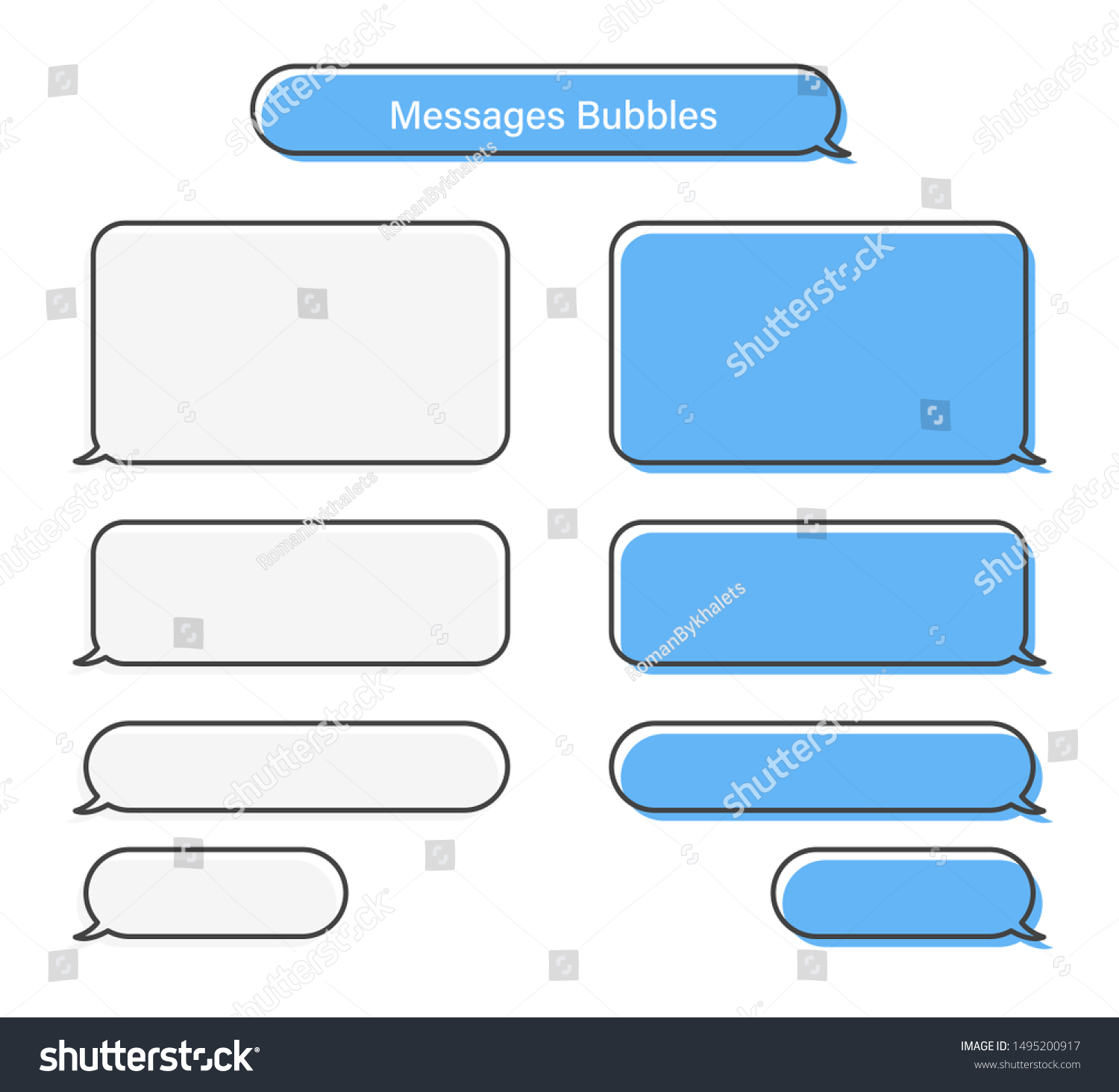 Bubbles Messages Chat Speech Vector Isolated: vector de stock (libre de ...