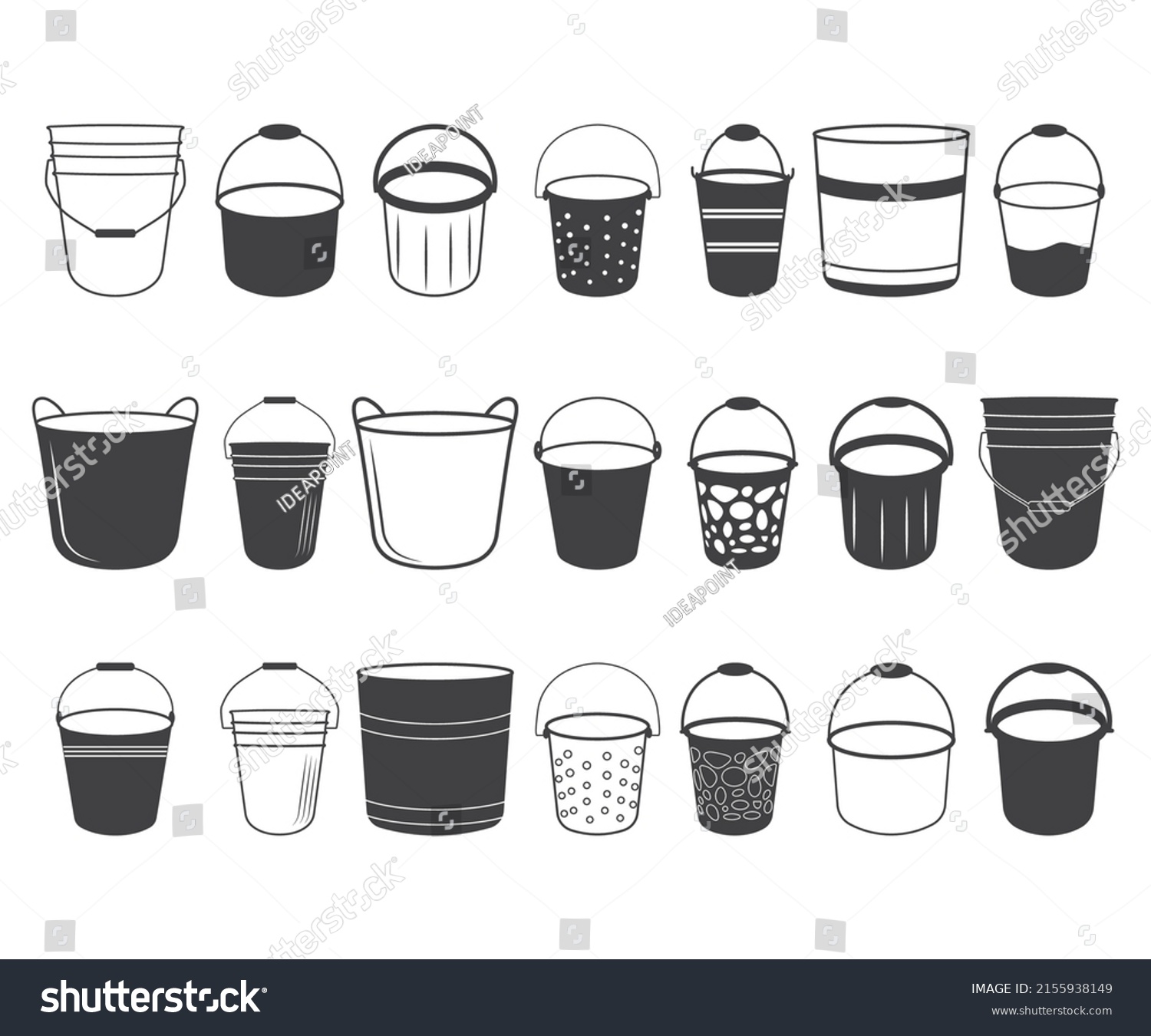 Bucket Eps Bucket Vector Bucket Stock Vector (Royalty Free) 2155938149 ...