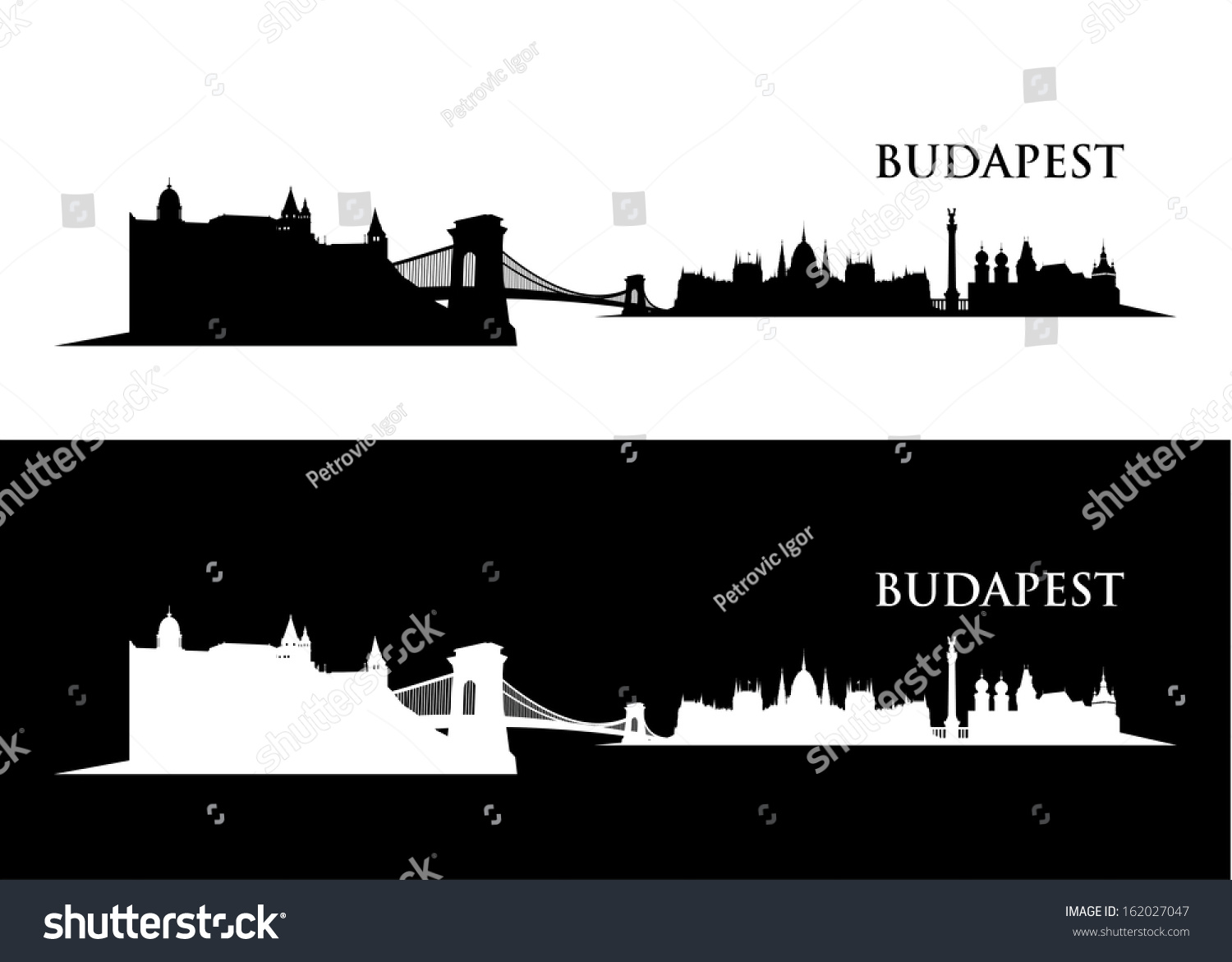 Budapest Skyline Vector Illustration Stock Vector (Royalty Free) 162027047