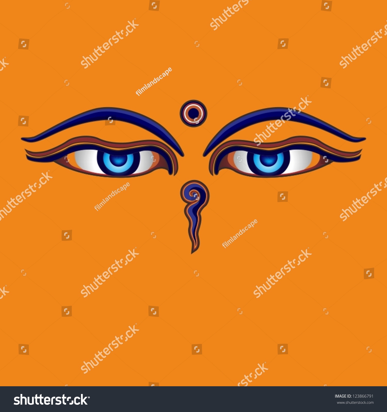 Buddha Eyes Nepal Stock Vector (Royalty Free) 123866791