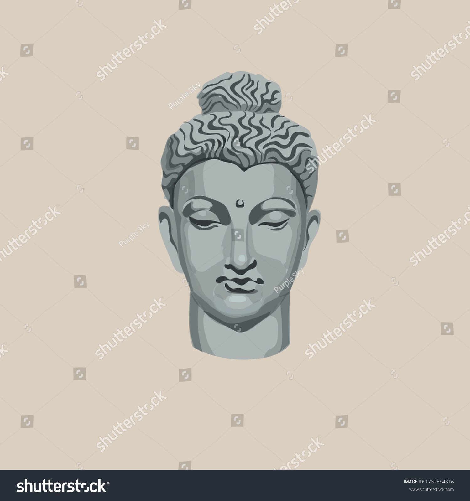 Buddha Head Vector Illustration Stock Vector (Royalty Free) 1282554316 ...
