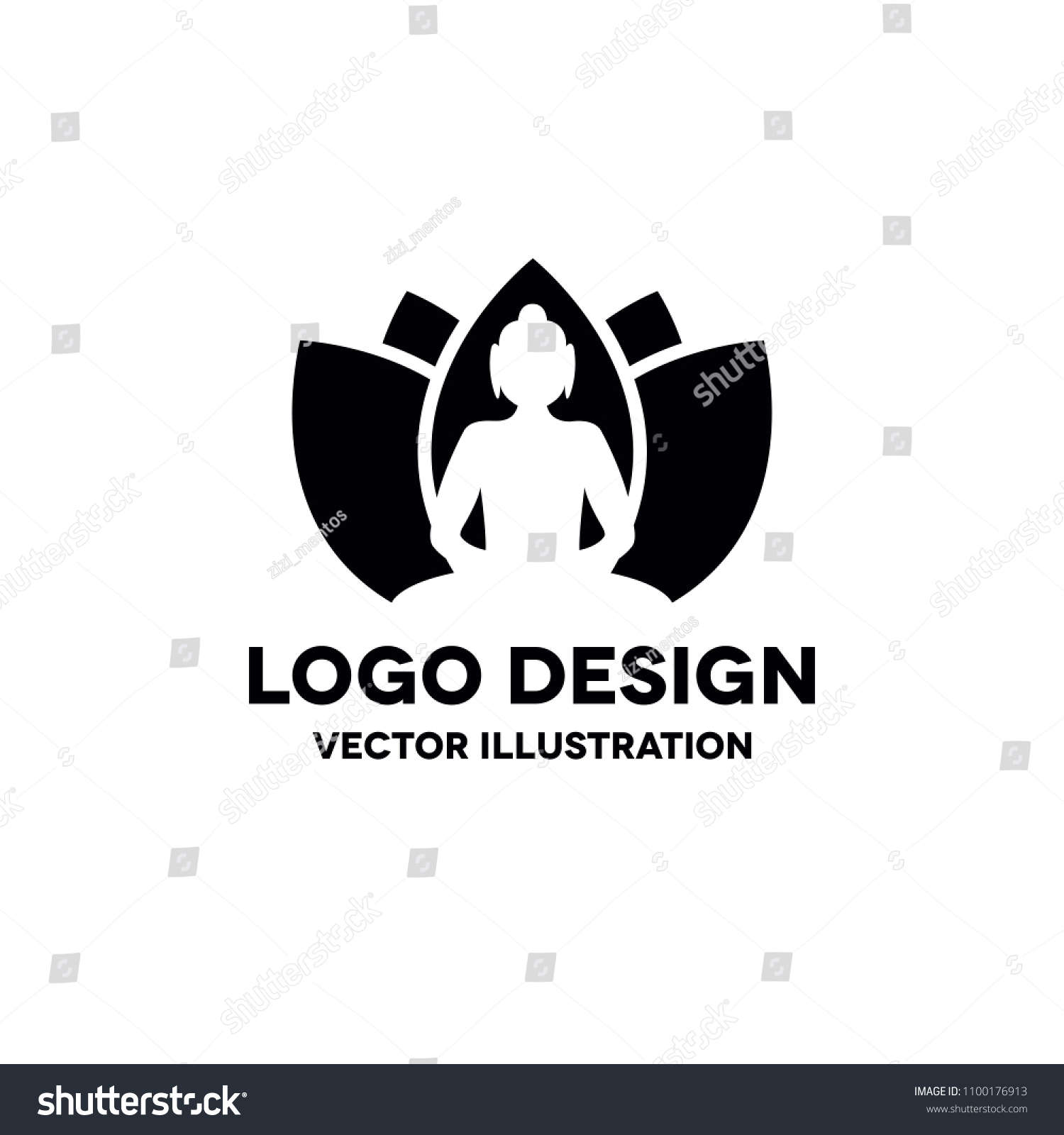 Buddha Vector Icon Stock Vector (Royalty Free) 1100176913