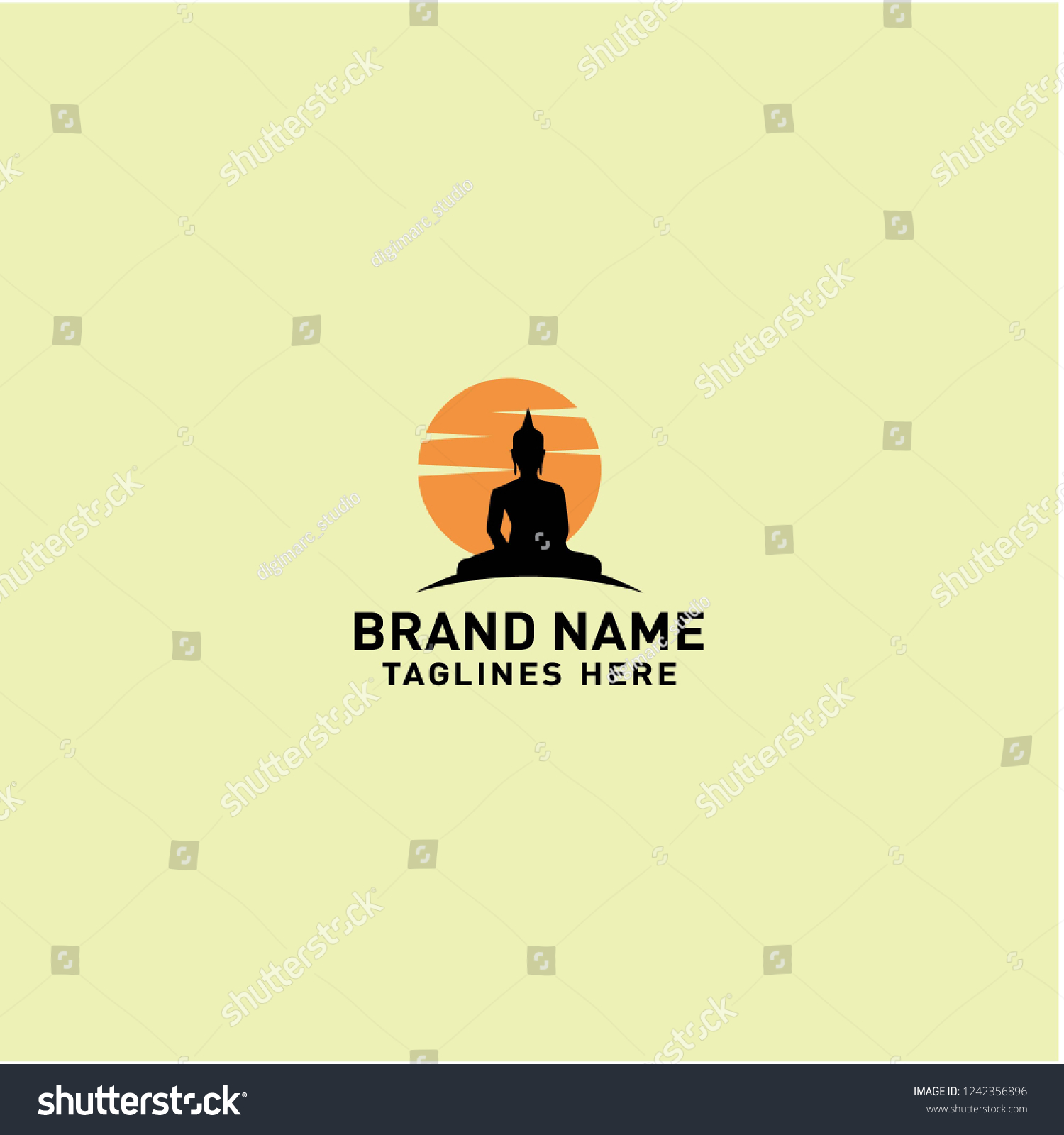 Buddha Vector Logo Stock Vector (Royalty Free) 1242356896