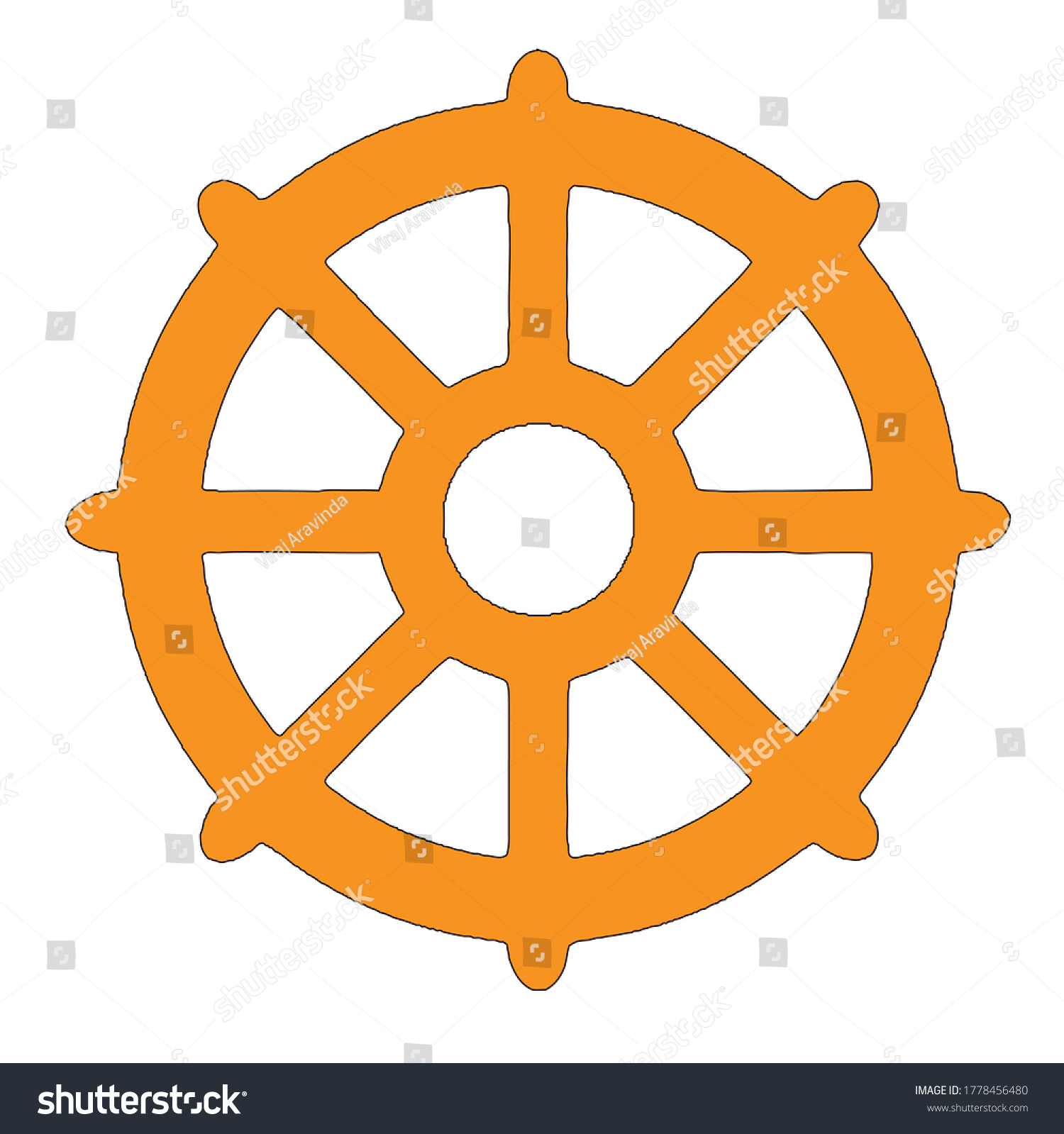 Buddhist Dharma Chakra Circle Wheel Vector Stock Vector (Royalty Free ...