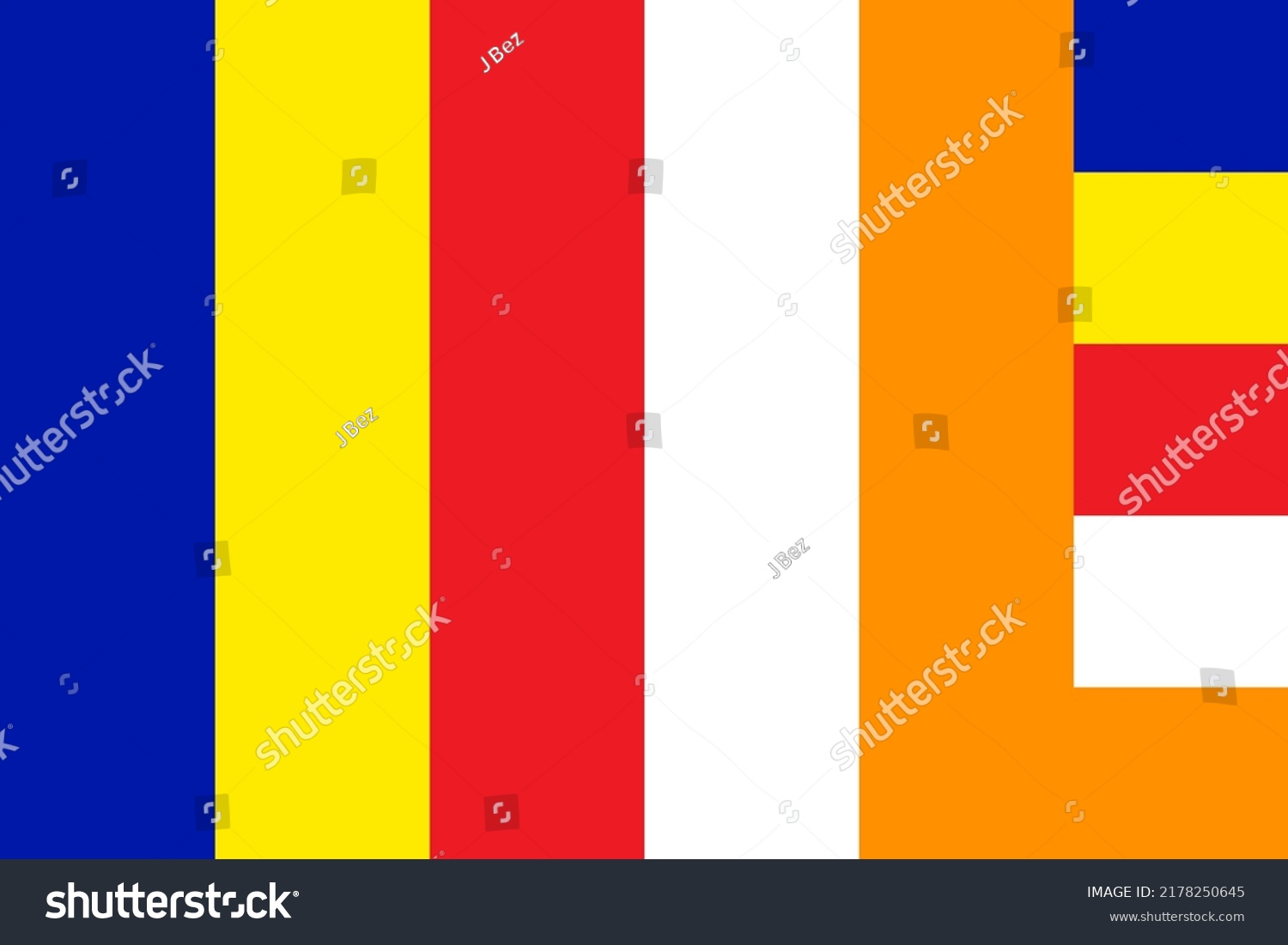 Buddhist Flag Official Colors Correct Proportion Stock Vector (Royalty ...