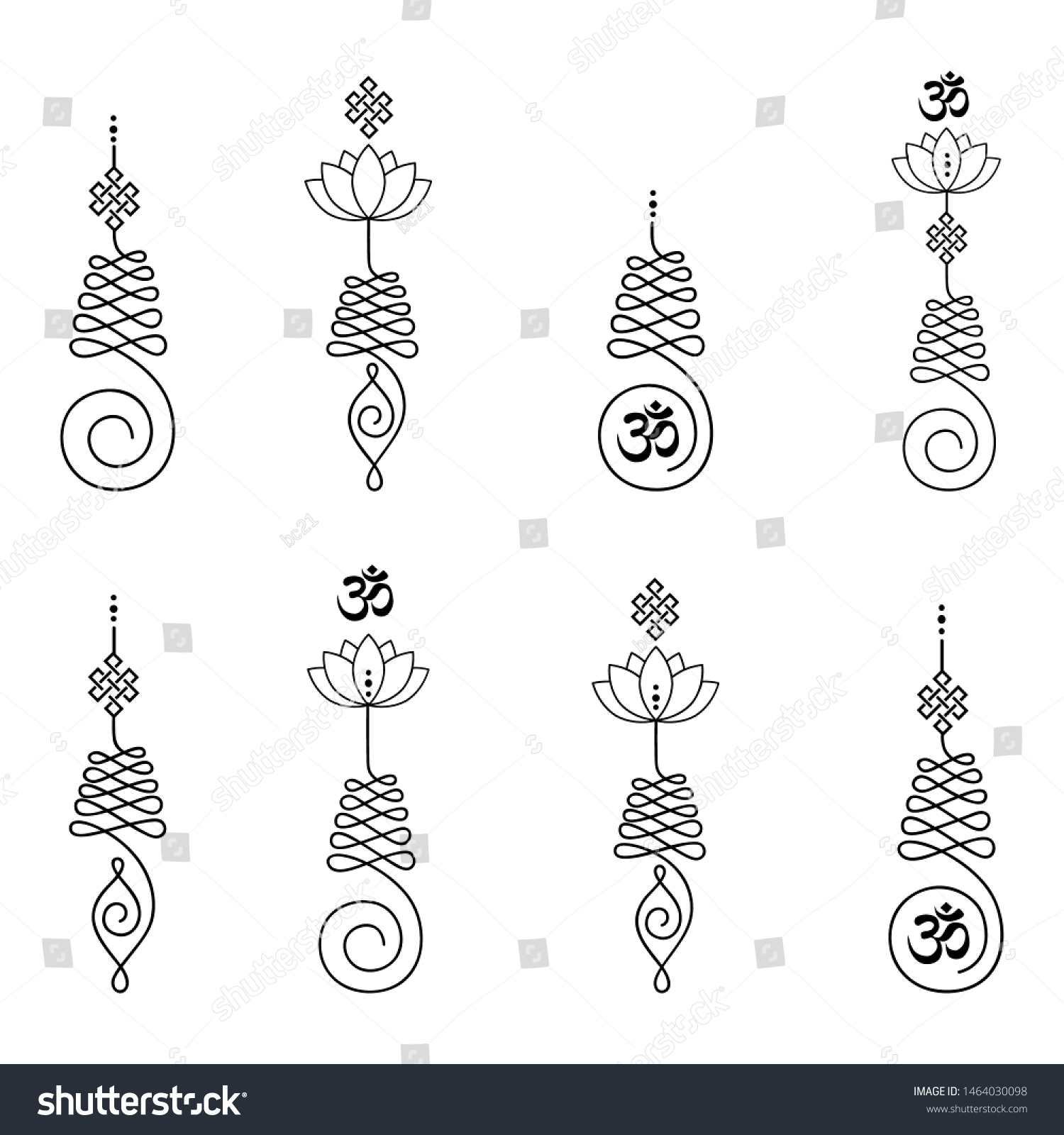 Buddhist Symbol Life Path Vector Set: vector de stock (libre de ...