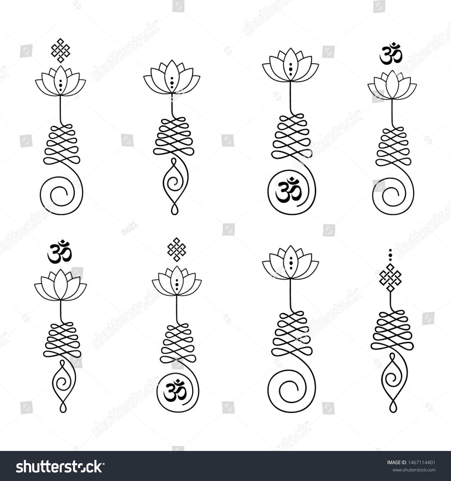 Buddhist Symbol Life Path Vector Set: เวกเตอร์สต็อก (ปลอดค่าลิขสิทธิ์ ...