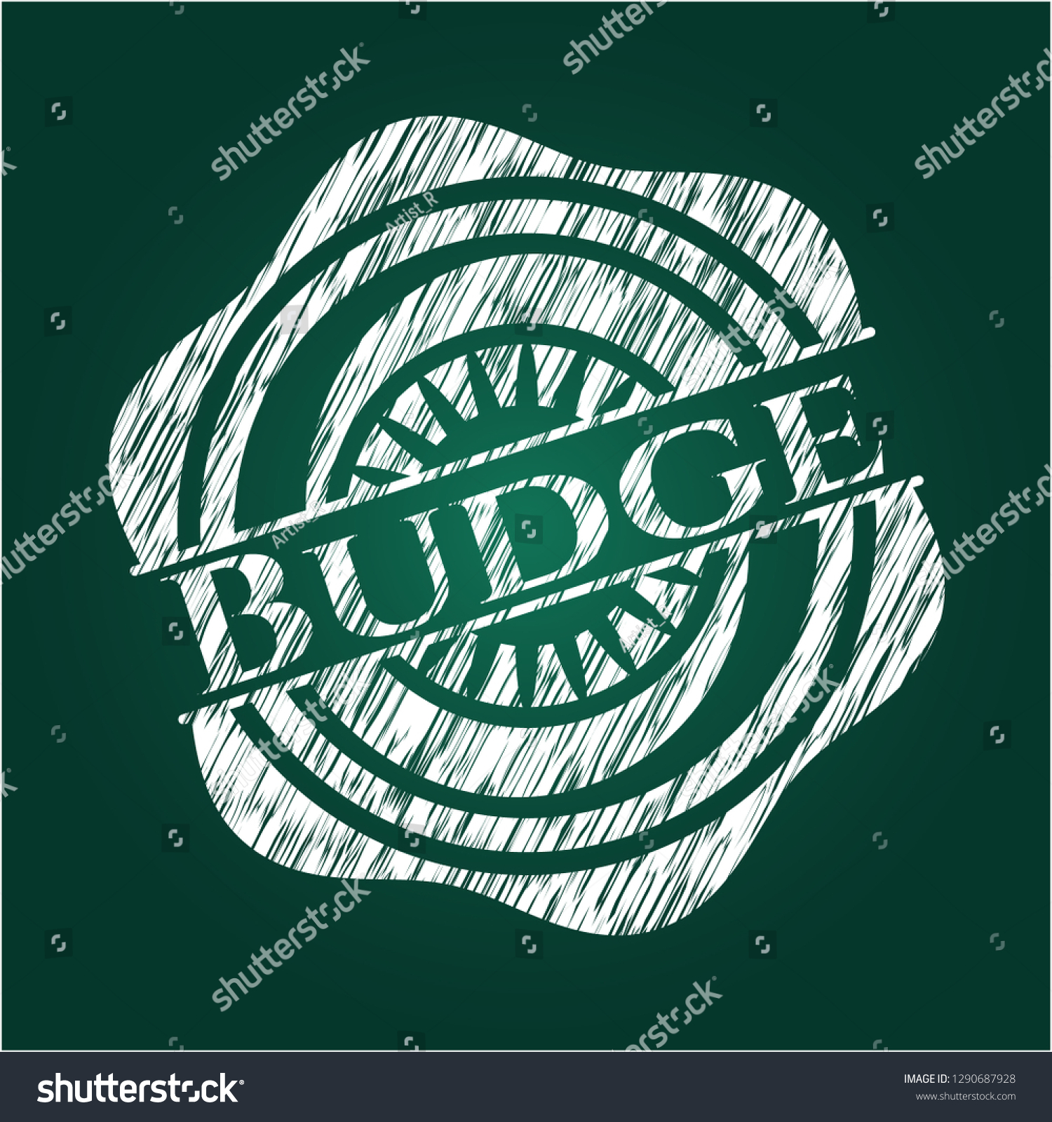 Budge Written Chalkboard Texture Stock Vector (Royalty Free) 1290687928