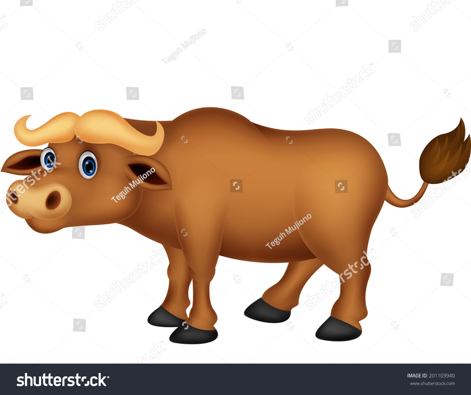 Buffalo Cartoon Stock Vector (Royalty Free) 201103940 | Shutterstock