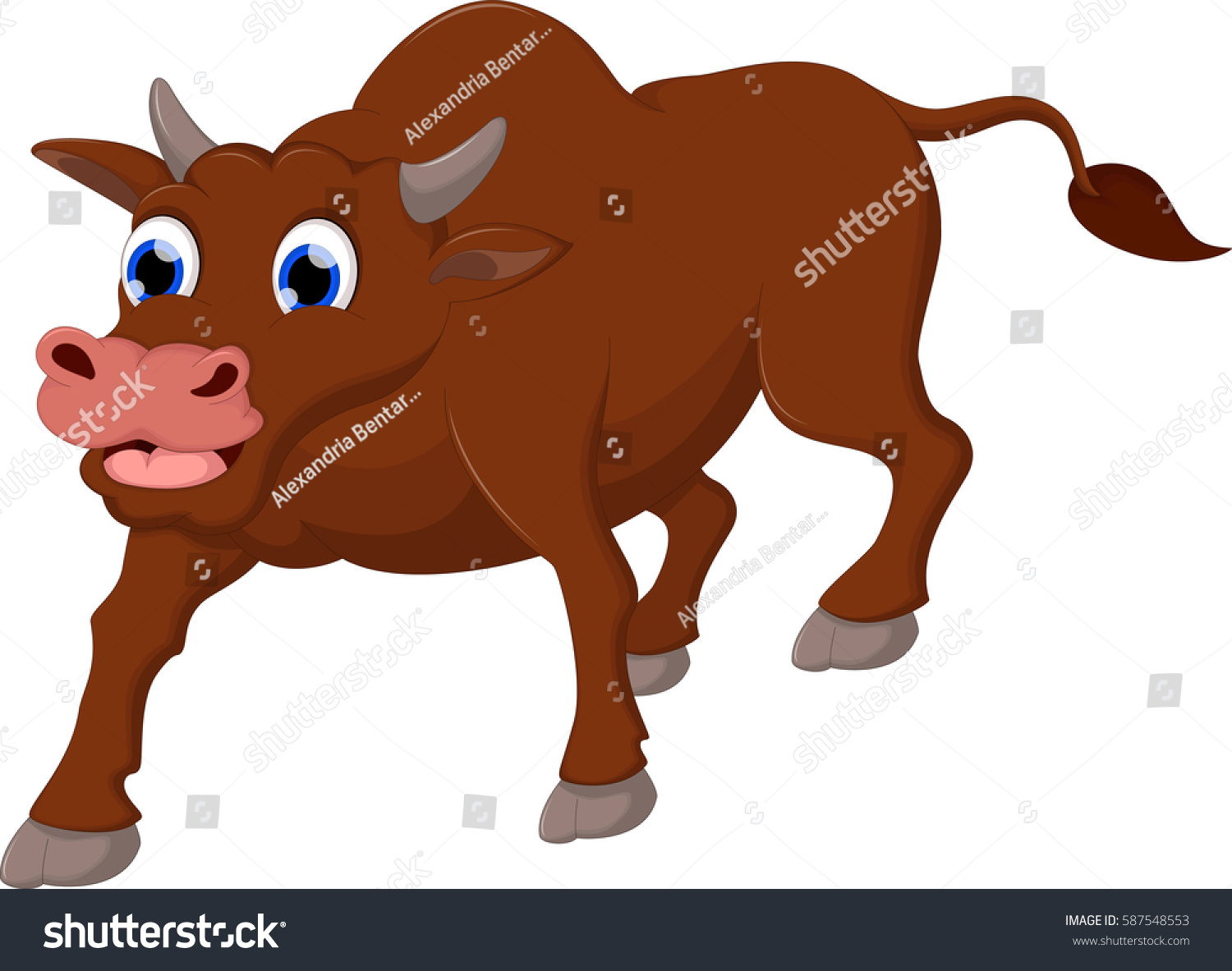 Buffalo Cartoon Running Stock Vector (Royalty Free) 587548553 ...
