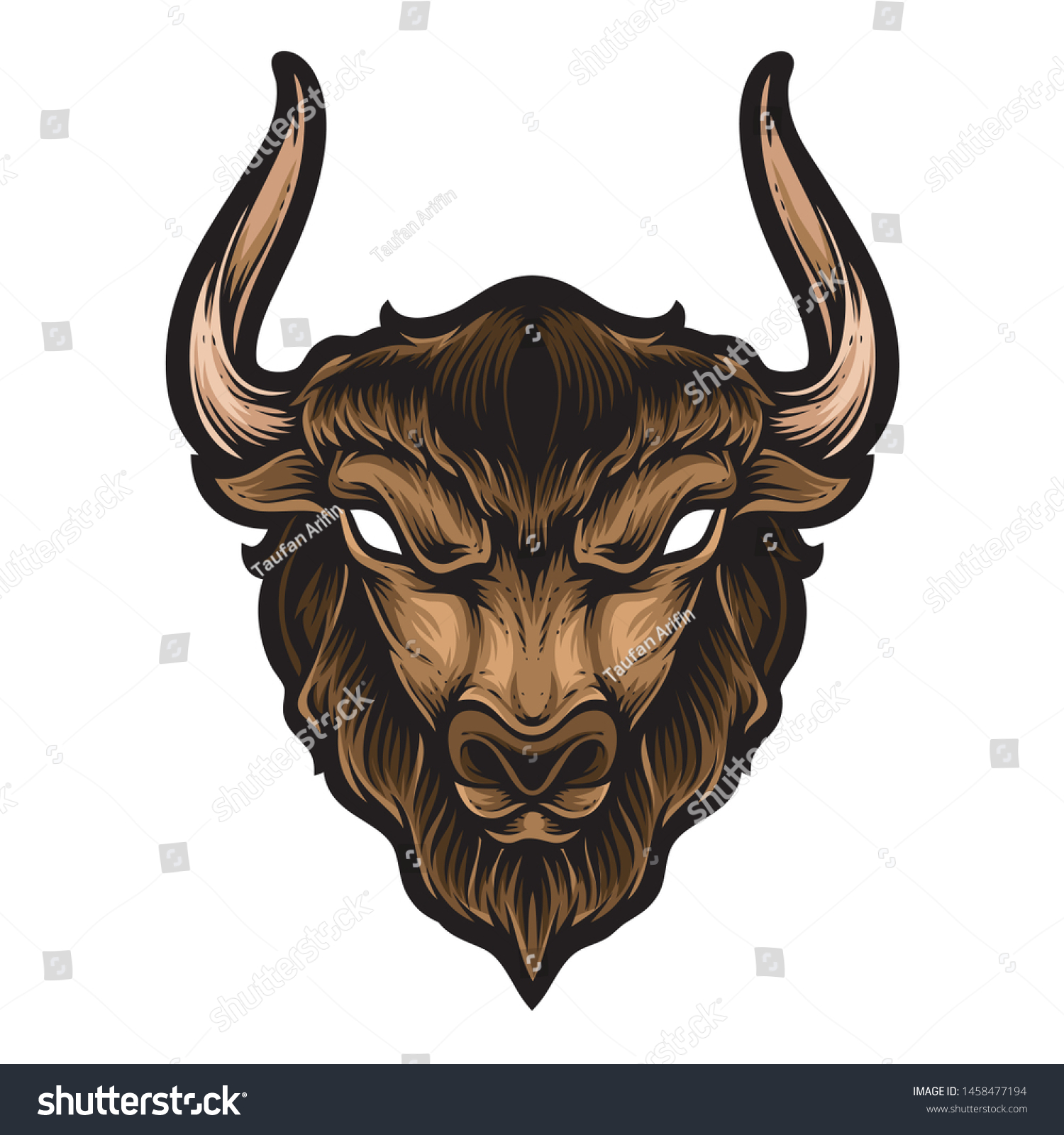 Buffalo Head Vector Logo Stock Vector (Royalty Free) 1458477194