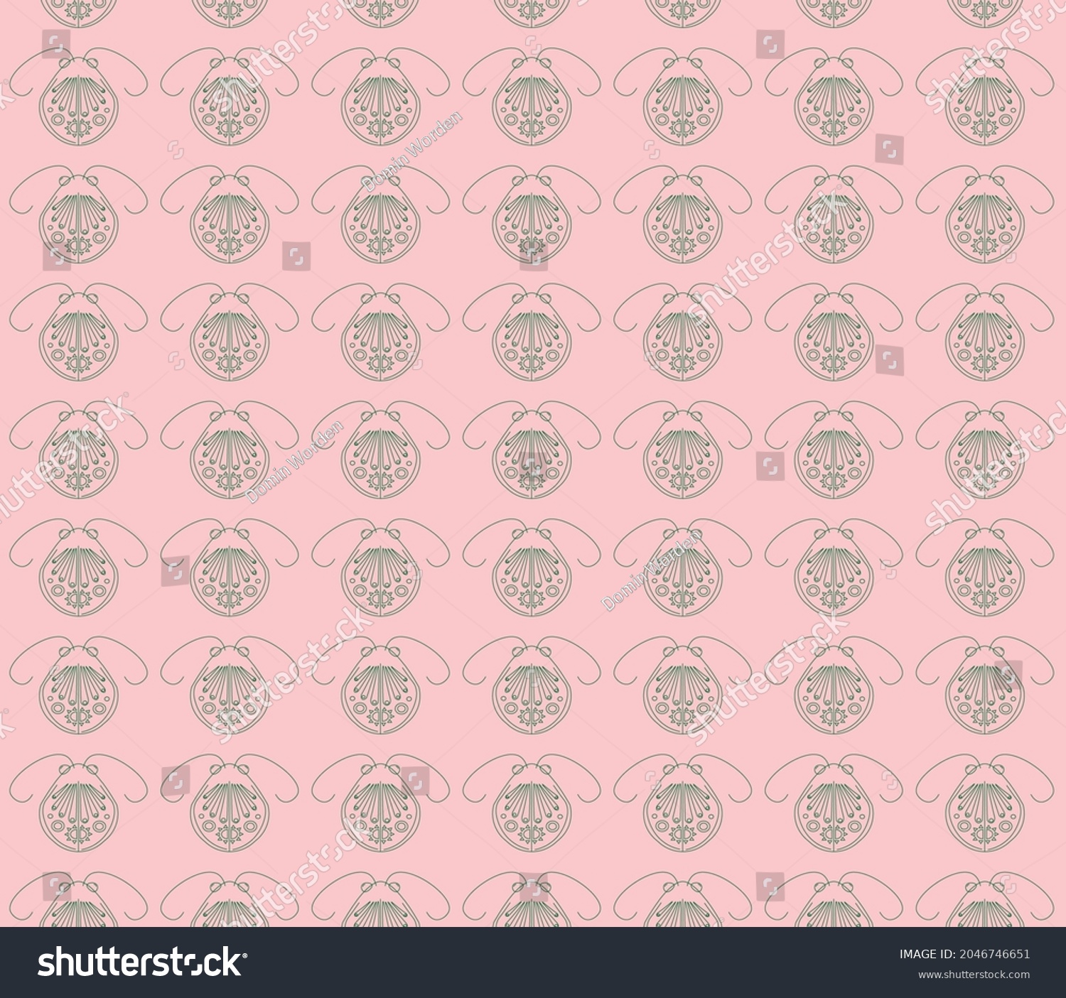 Bug Background Wallpaper Pink Stock Vector (Royalty Free) 2046746651