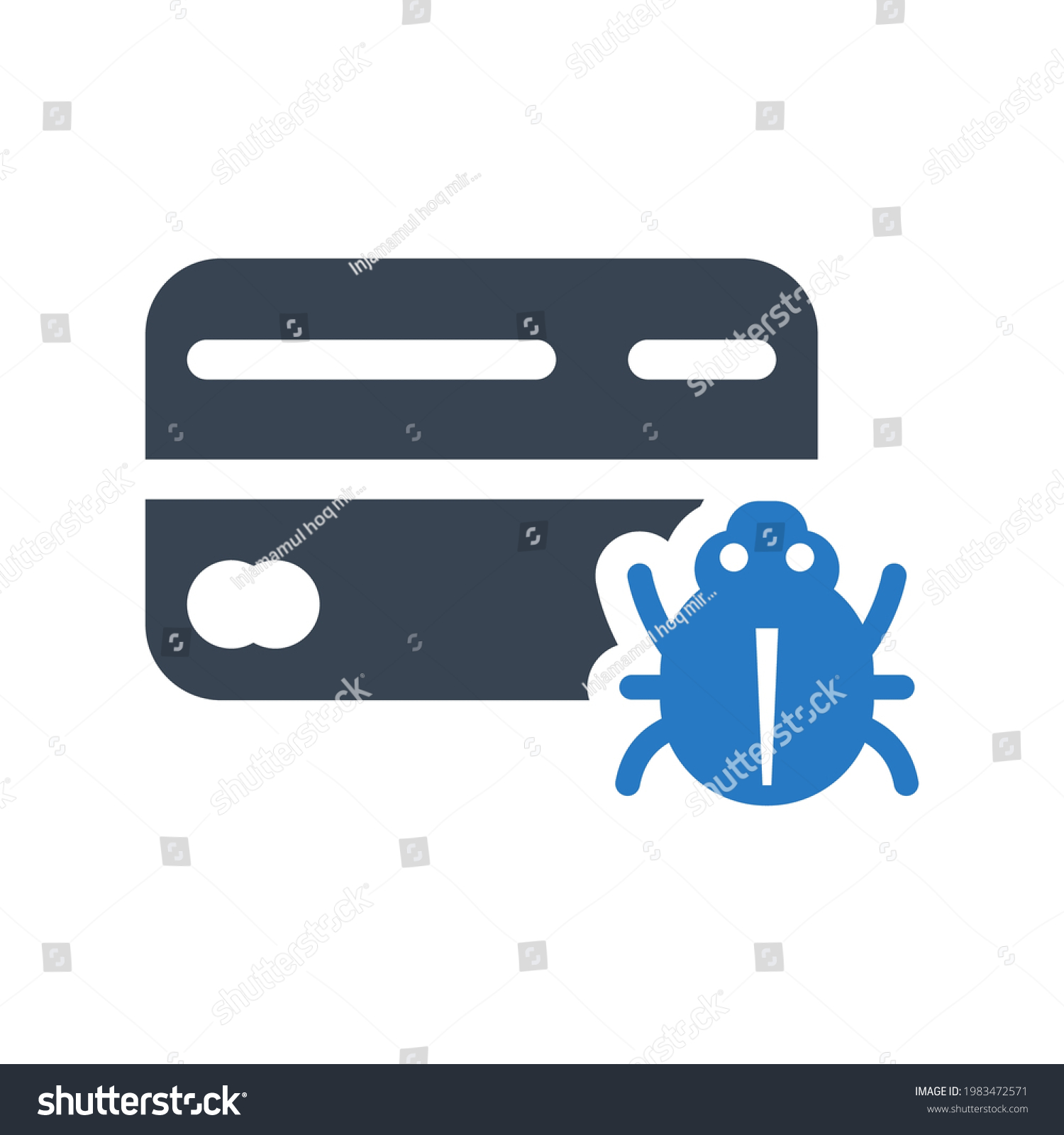 Bug Card Icon Fixcard Vector Illustration Stock Vector (Royalty Free ...