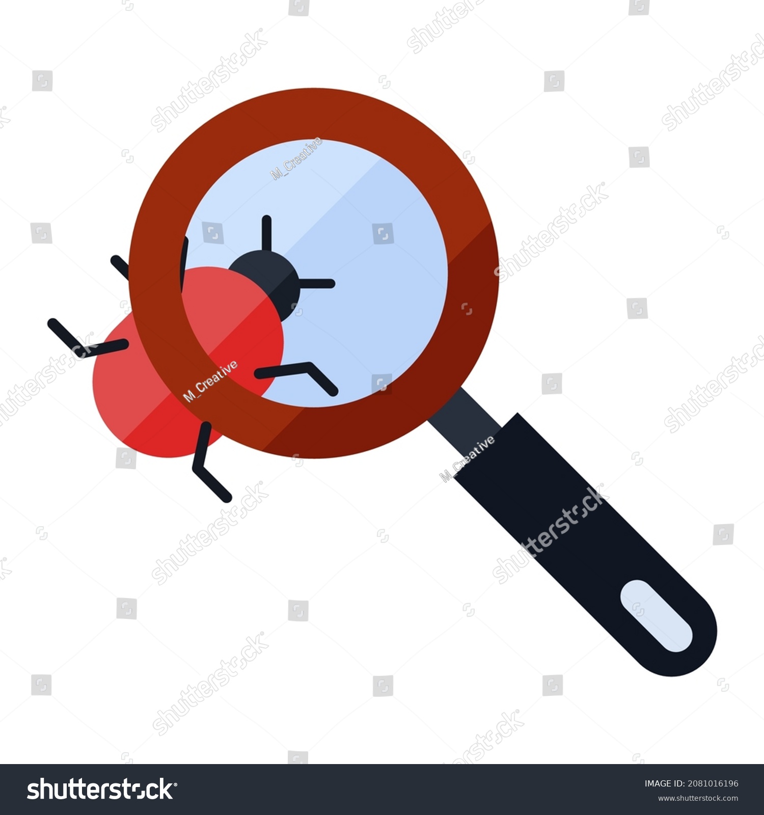 Bug Detected Flat Clipart Vector Illustration Stock Vector (Royalty ...