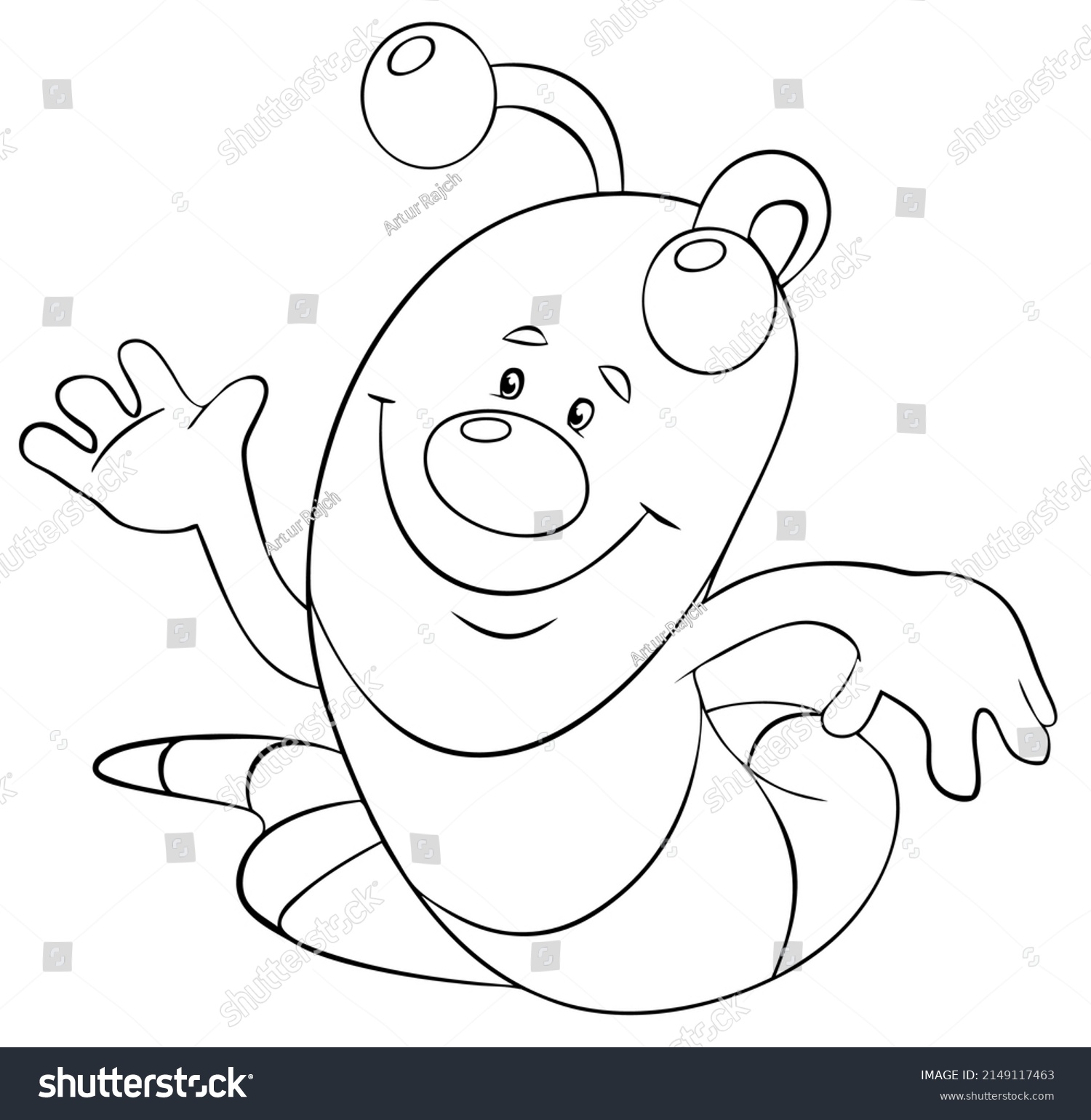 Bug Element Coloring Page Cartoon Style Stock Vector (Royalty Free ...