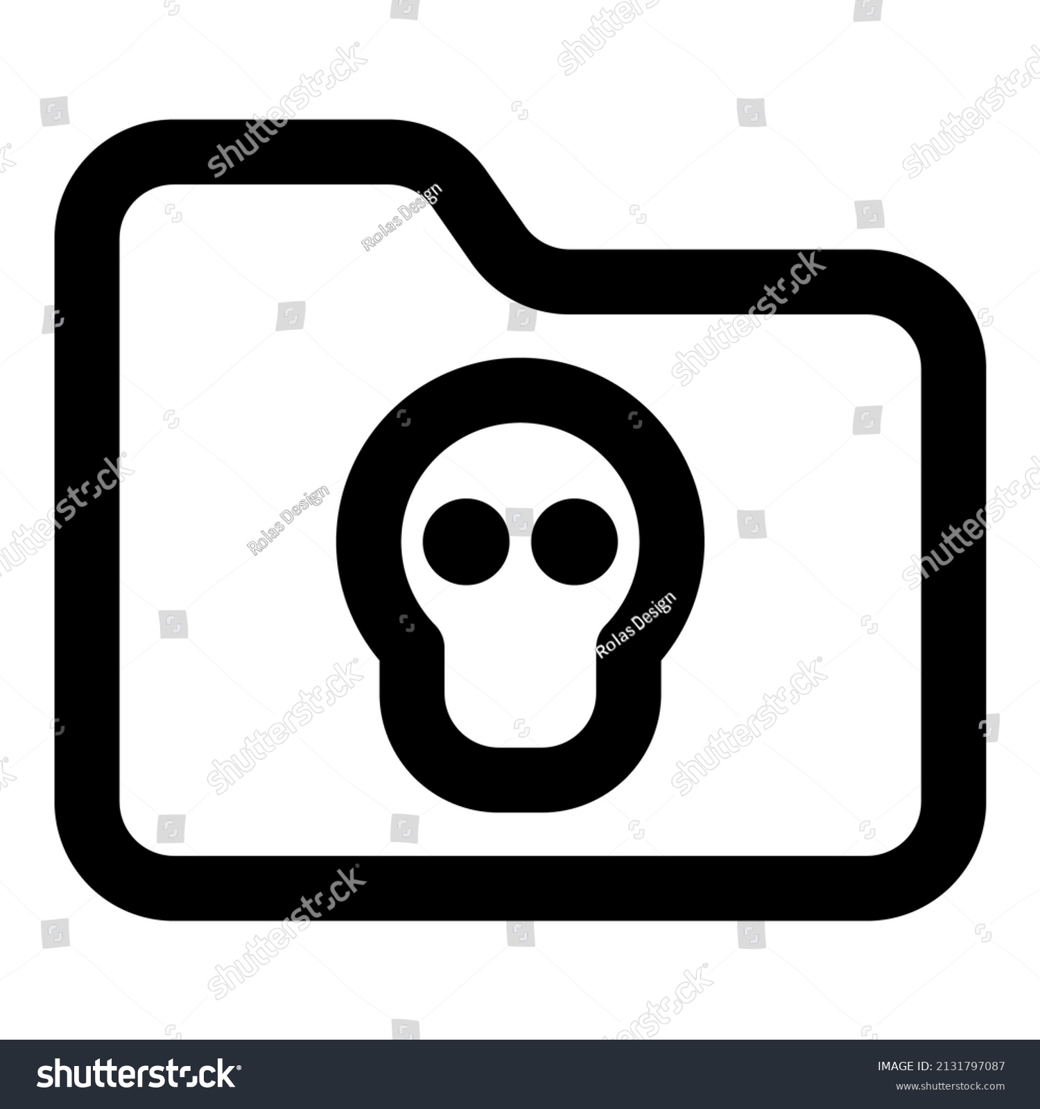 Bug Folder Icon Black Color Stock Vector (Royalty Free) 2131797087