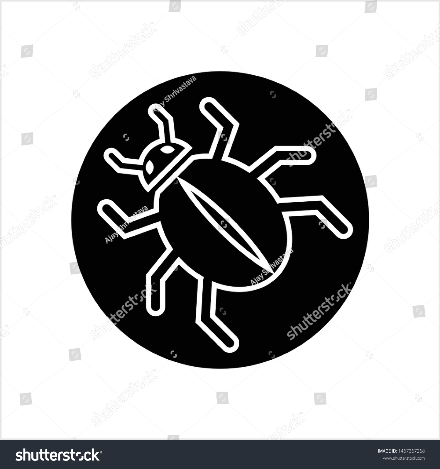 Bug Icon Insect Virus Vector Art Stock Vector (Royalty Free) 1467367268 ...