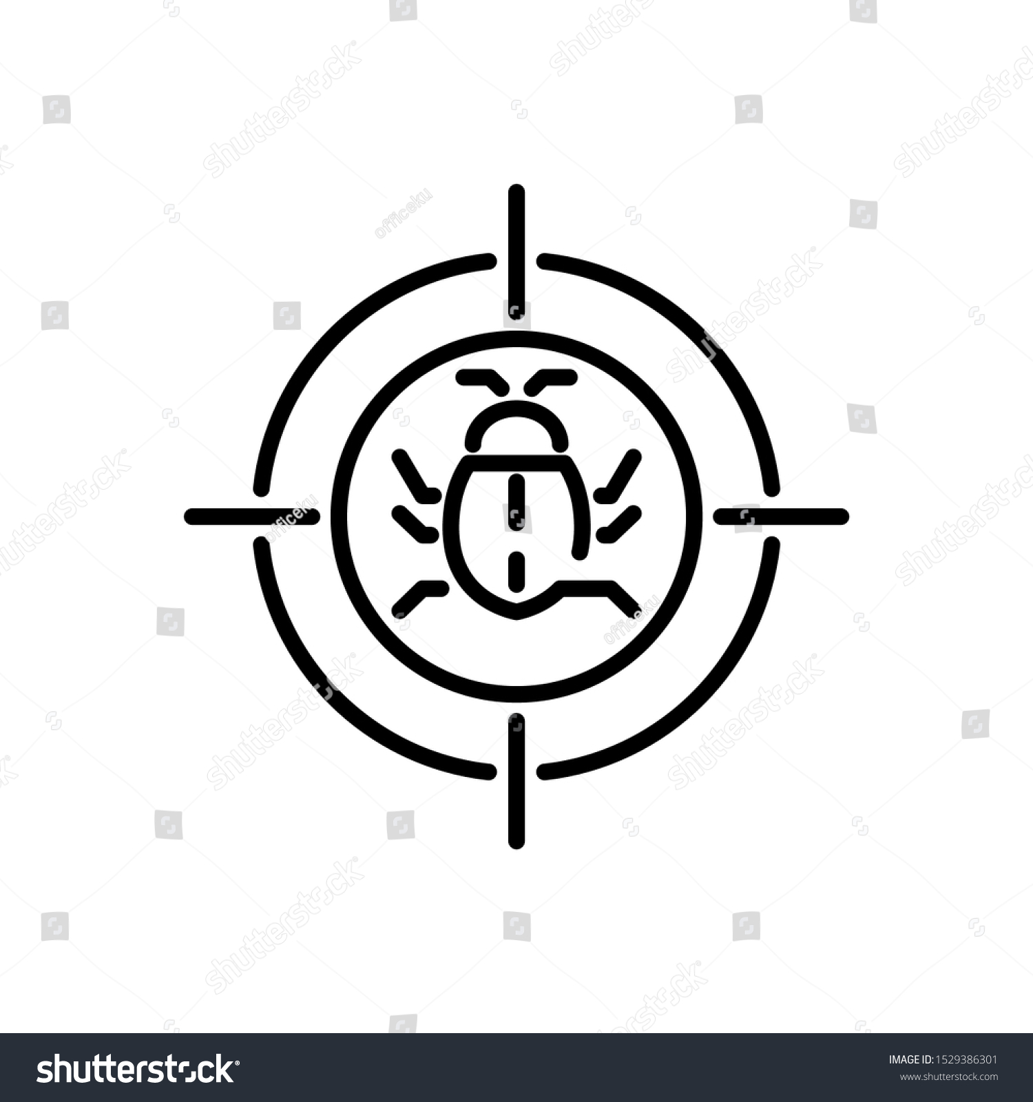 Bug Target Vector Icon Malware Bug: wektor stockowy (bez tantiem ...