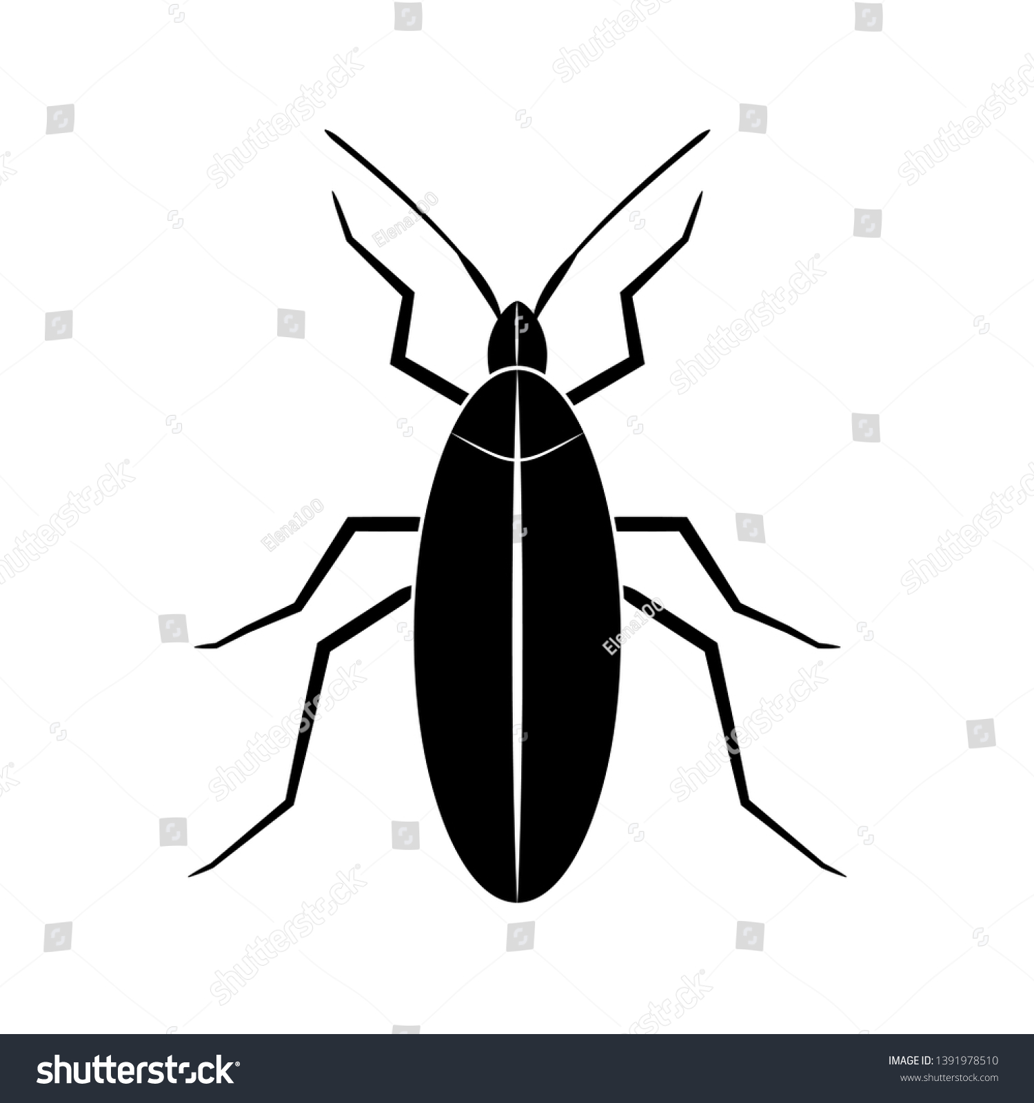 Bug Insect Icon Black Silhouette Vector: เวกเตอร์สต็อก (ปลอดค่า ...