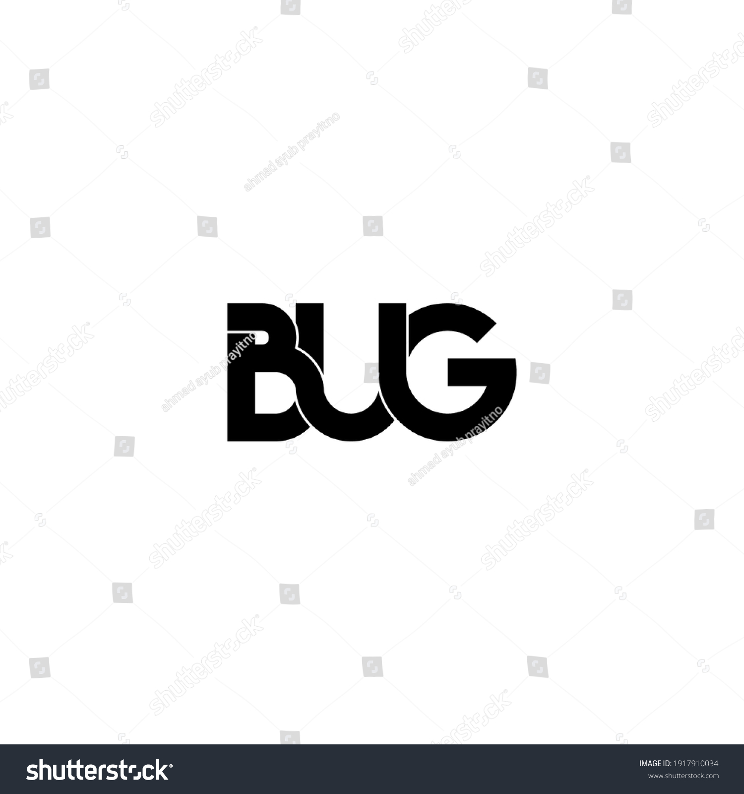 Bug Letter Original Monogram Logo Design: เวกเตอร์สต็อก (ปลอดค่า ...