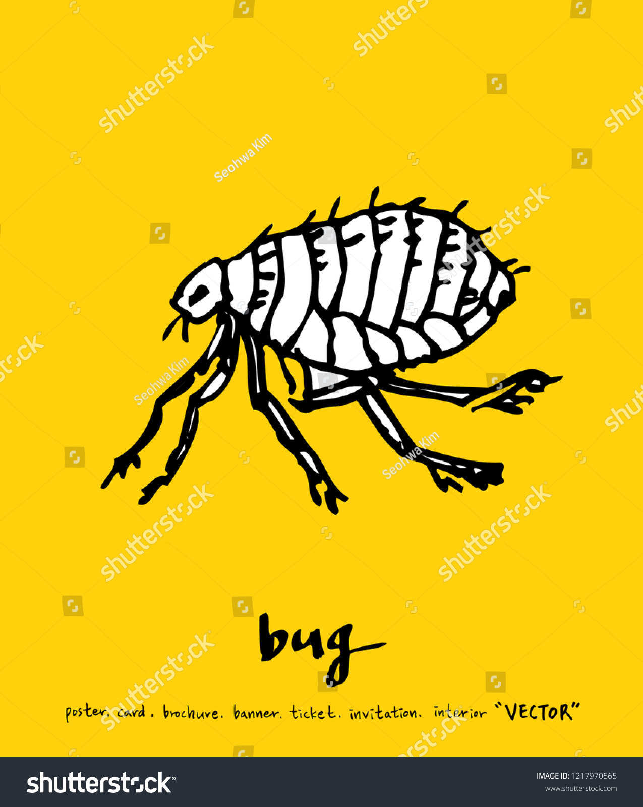 Bug Sketch Hand Drawn Insect Illustration Stock Vector (Royalty Free ...