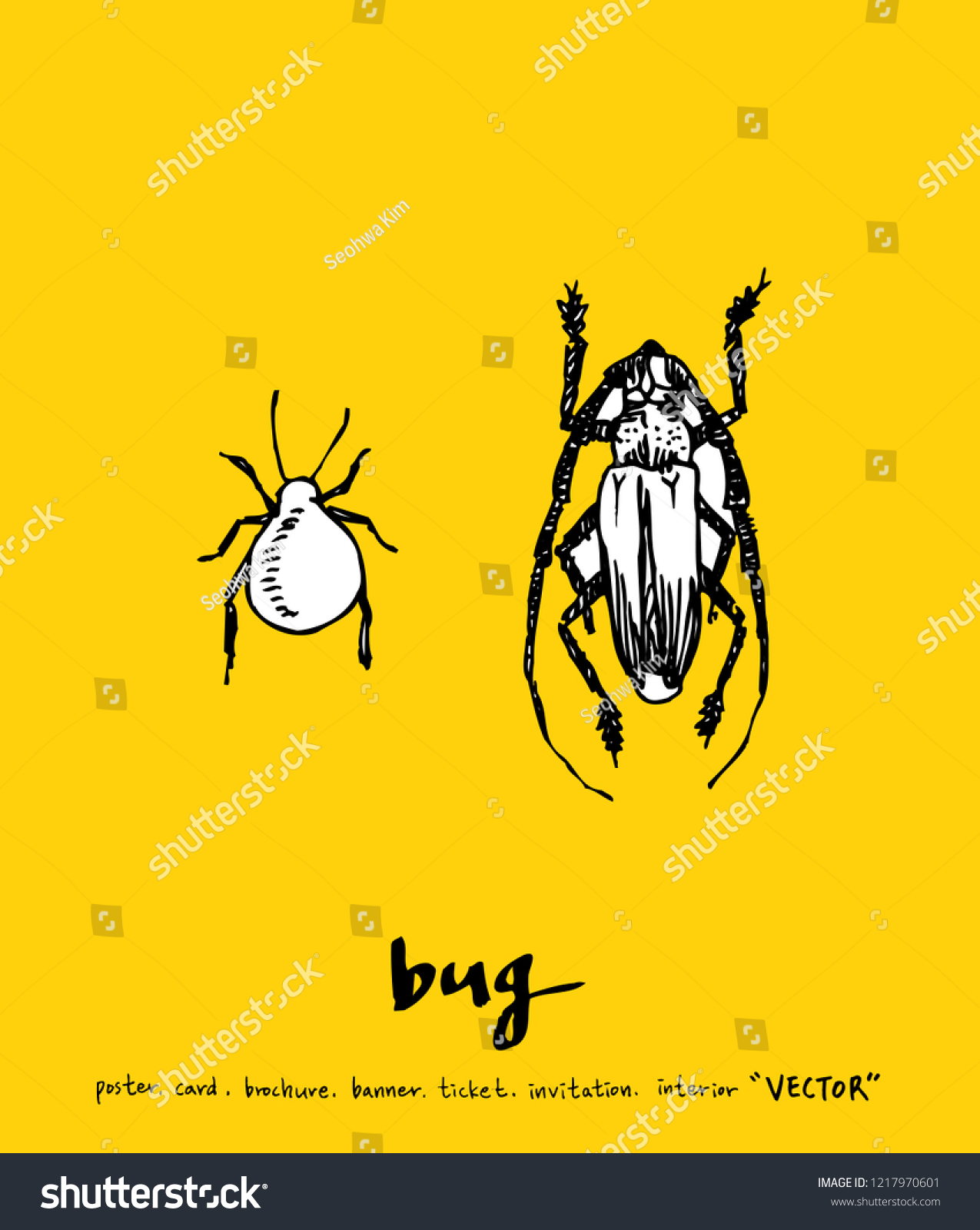 Bug Sketch Hand Drawn Insect Illustration Stock Vector (Royalty Free ...