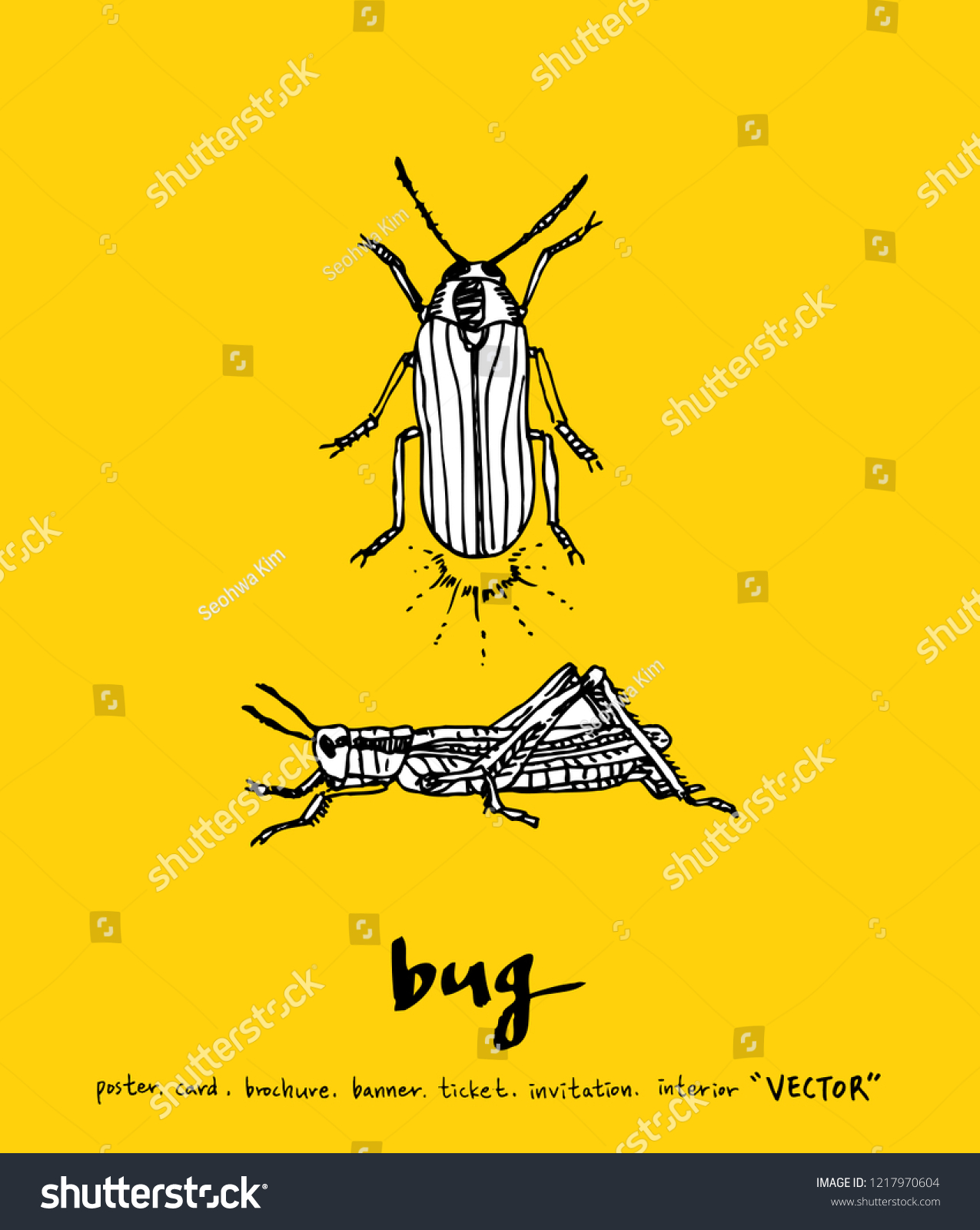 Bug Sketch Hand Drawn Insect Illustration Stock Vector (Royalty Free ...
