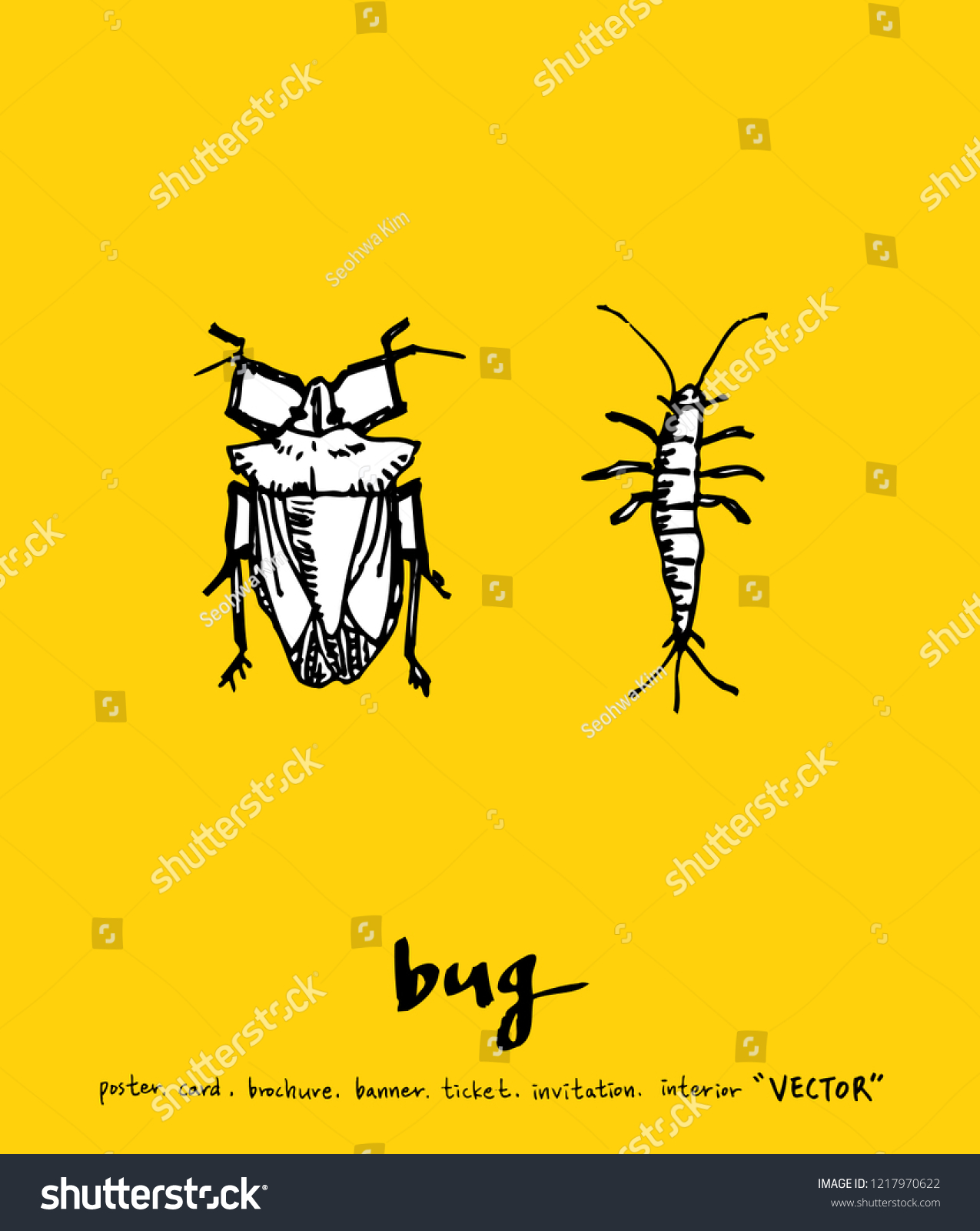 Bug Sketch Hand Drawn Insect Illustration Stock Vector (Royalty Free ...