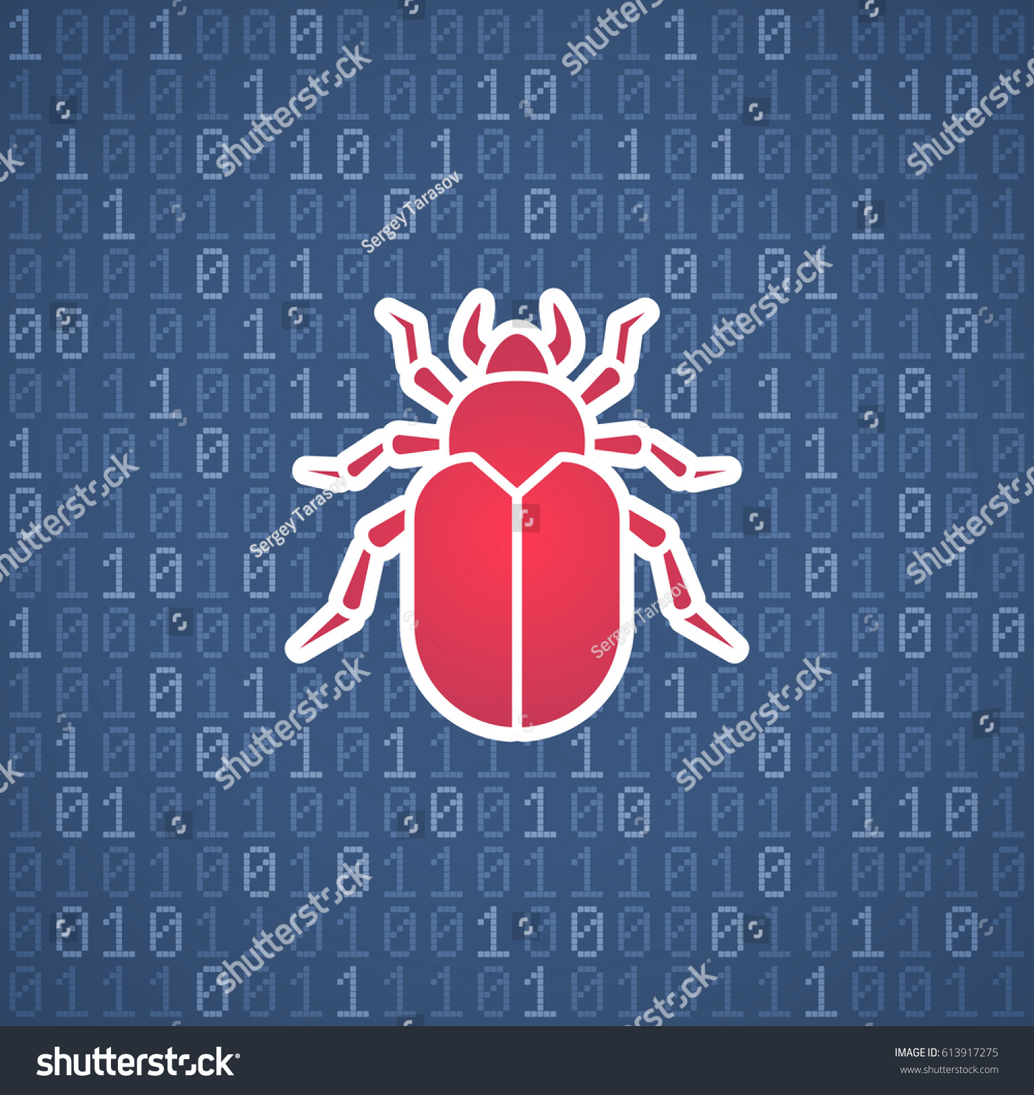 Buggy Binary Code Pictogram Bug On Stock Vector (Royalty Free) 613917275