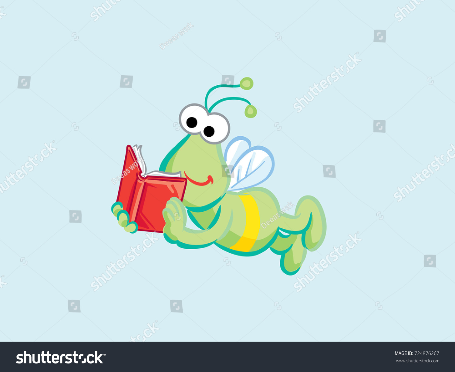 Bugs Cartoon Studying Stock Vector (Royalty Free) 724876267