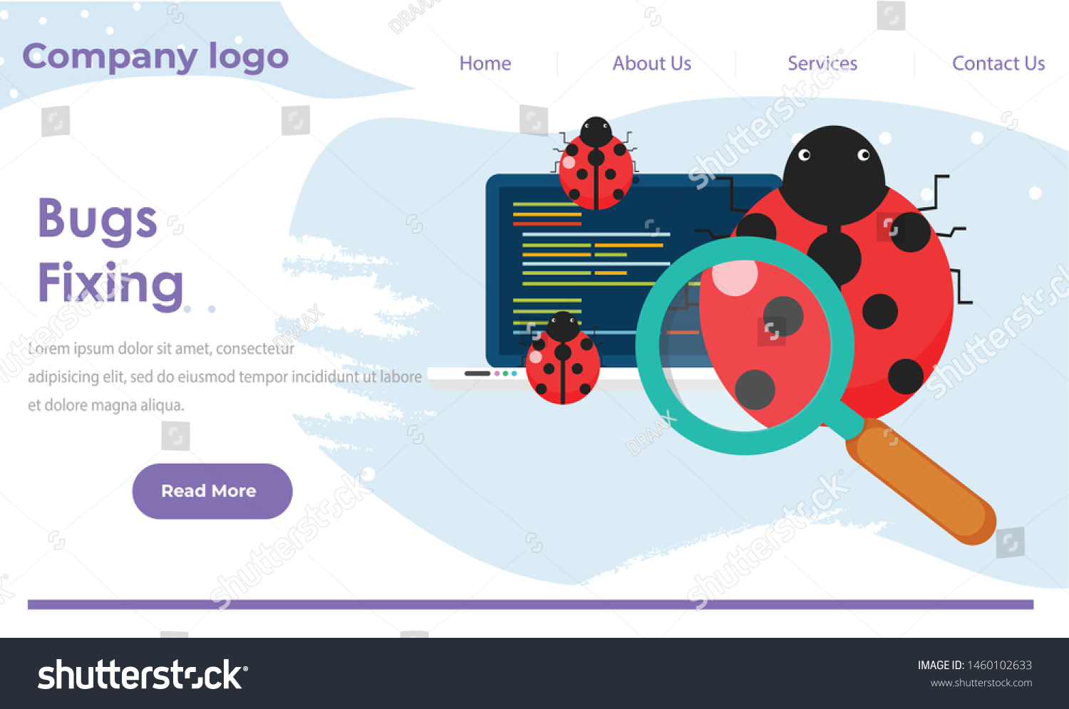 Bugs Fixing Flat Design Website Template Stock Vector (Royalty Free ...
