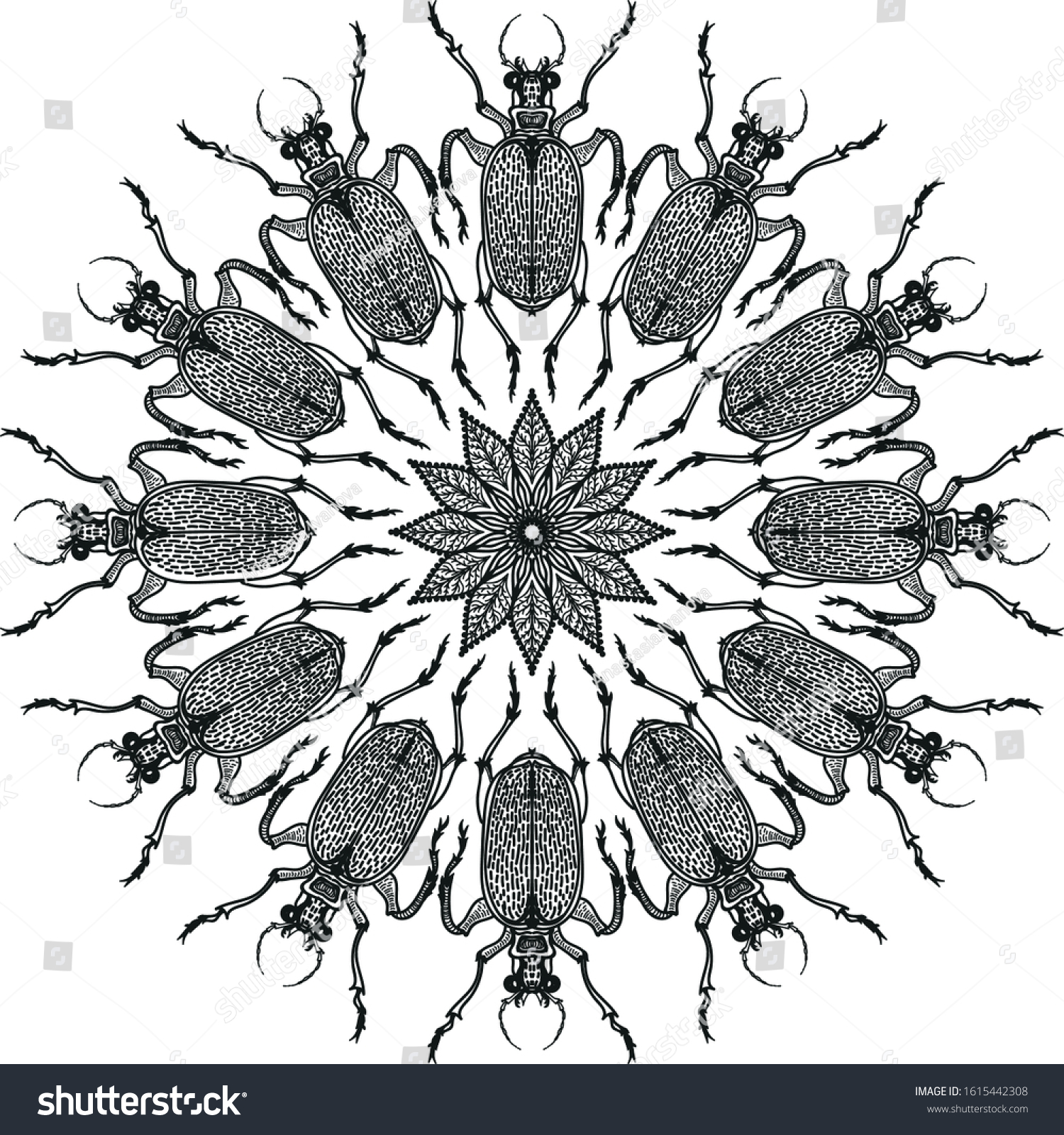 Bugs Mandala On Transparent Background: vector de stock (libre de ...