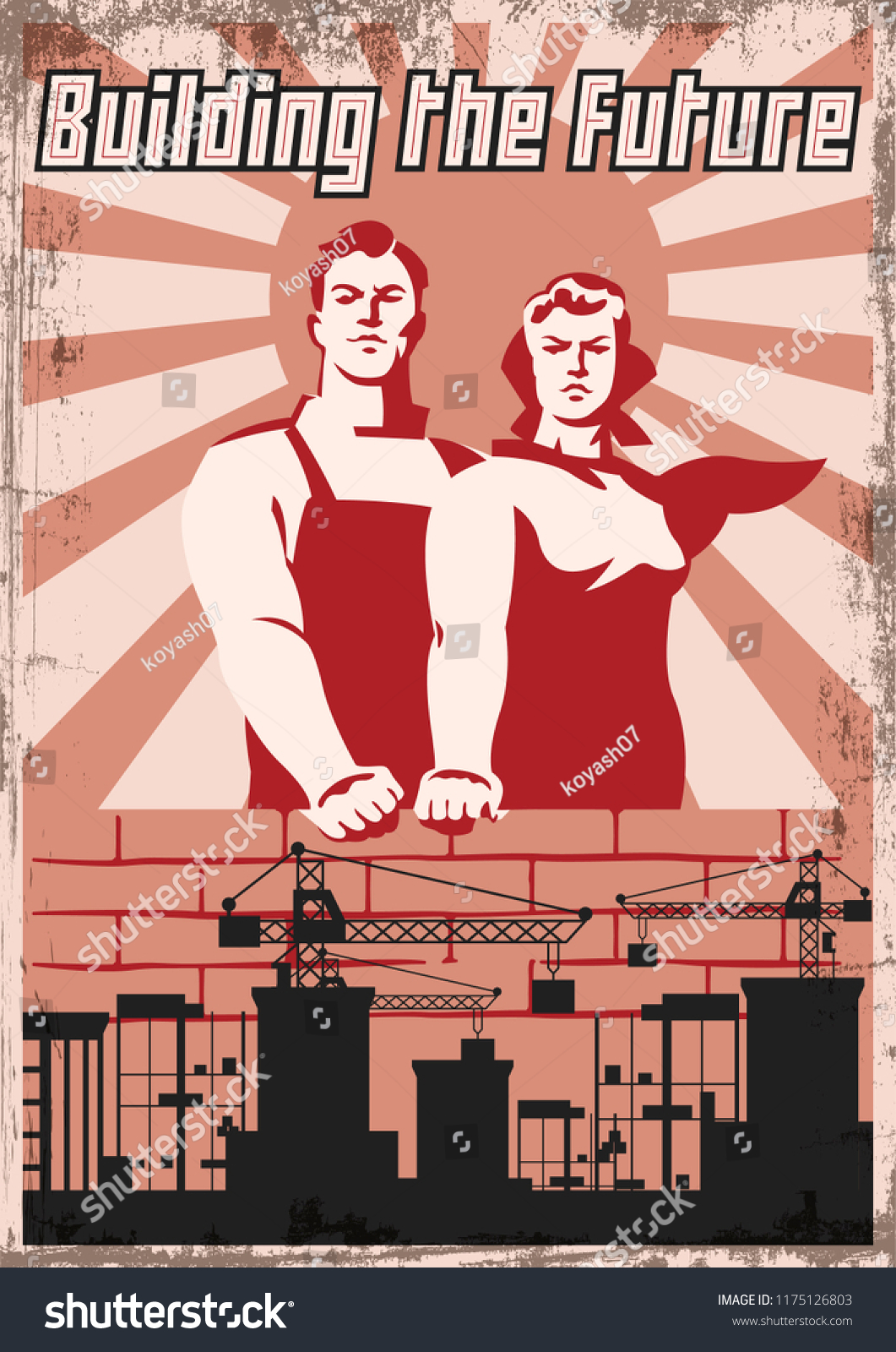 Build Future Old Soviet Work Propaganda: เวกเตอร์สต็อก (ปลอดค่า ...