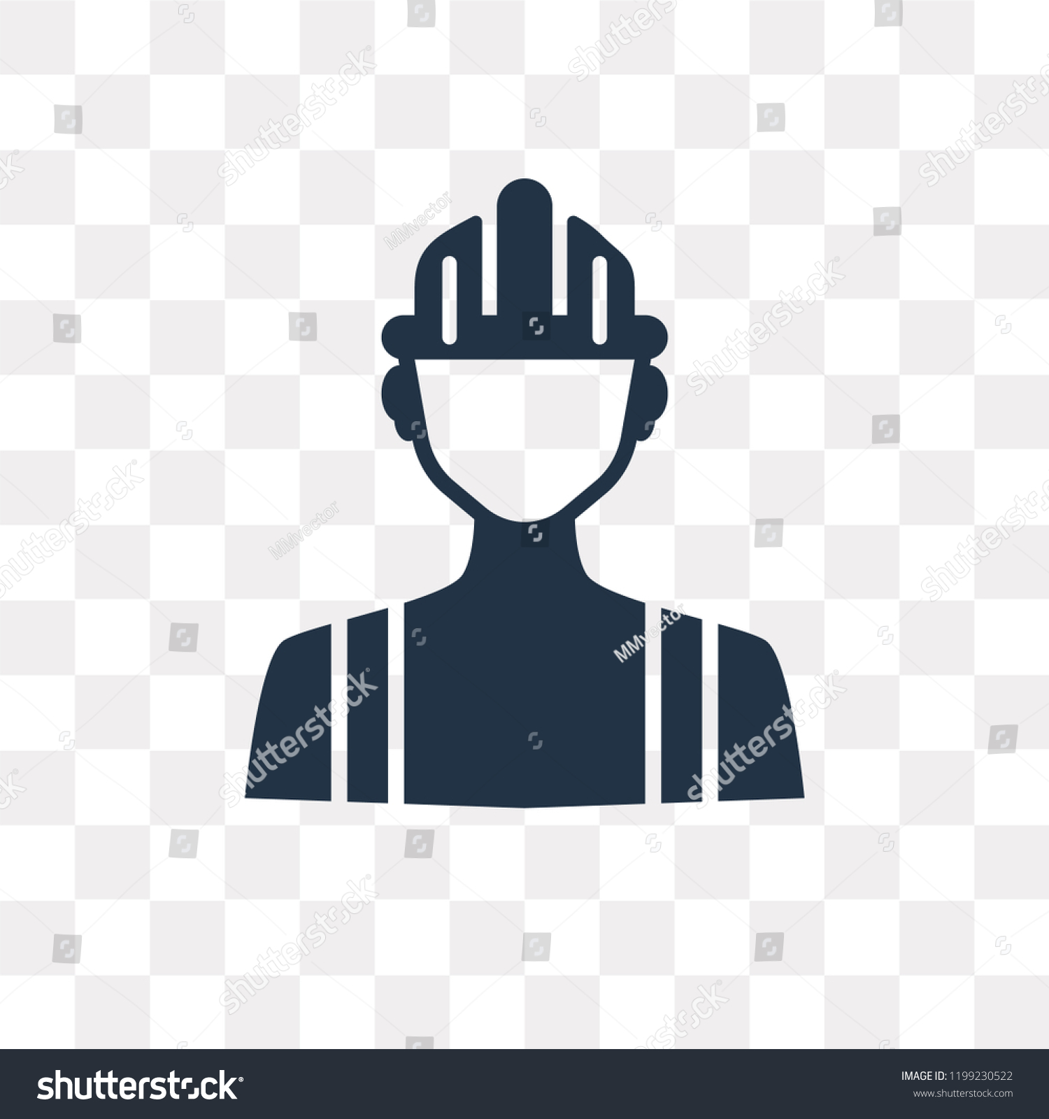 Builder Vector Icon Isolated On Transparent Stock Vector (Royalty Free ...