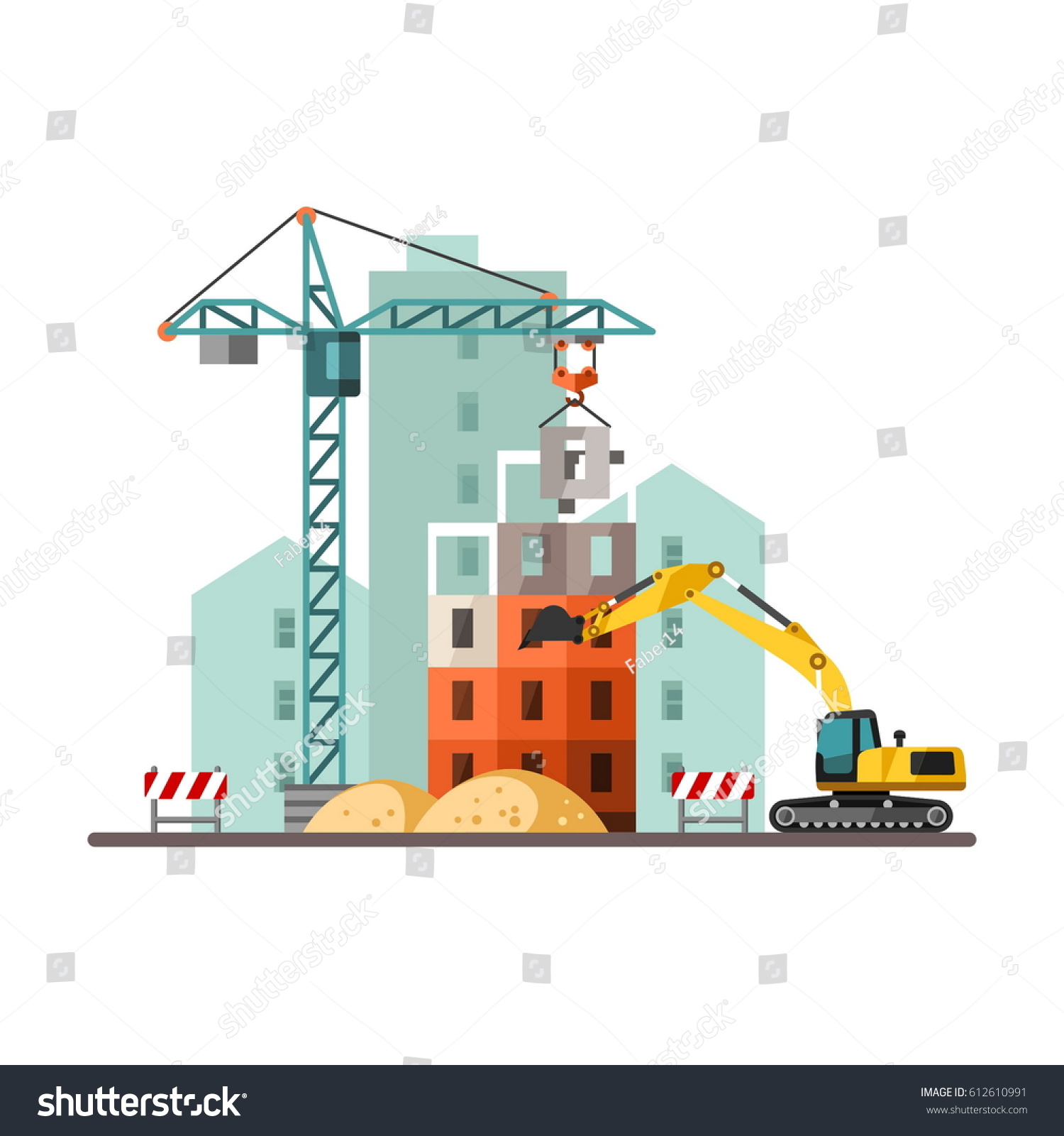 Building House Vector Illustration Stock Vector (Royalty Free) 612610991