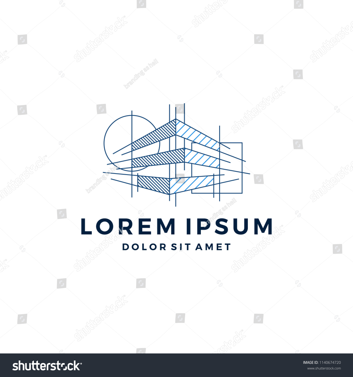 Building Architect Construction Drawing Logo Vector Stock Vector ...