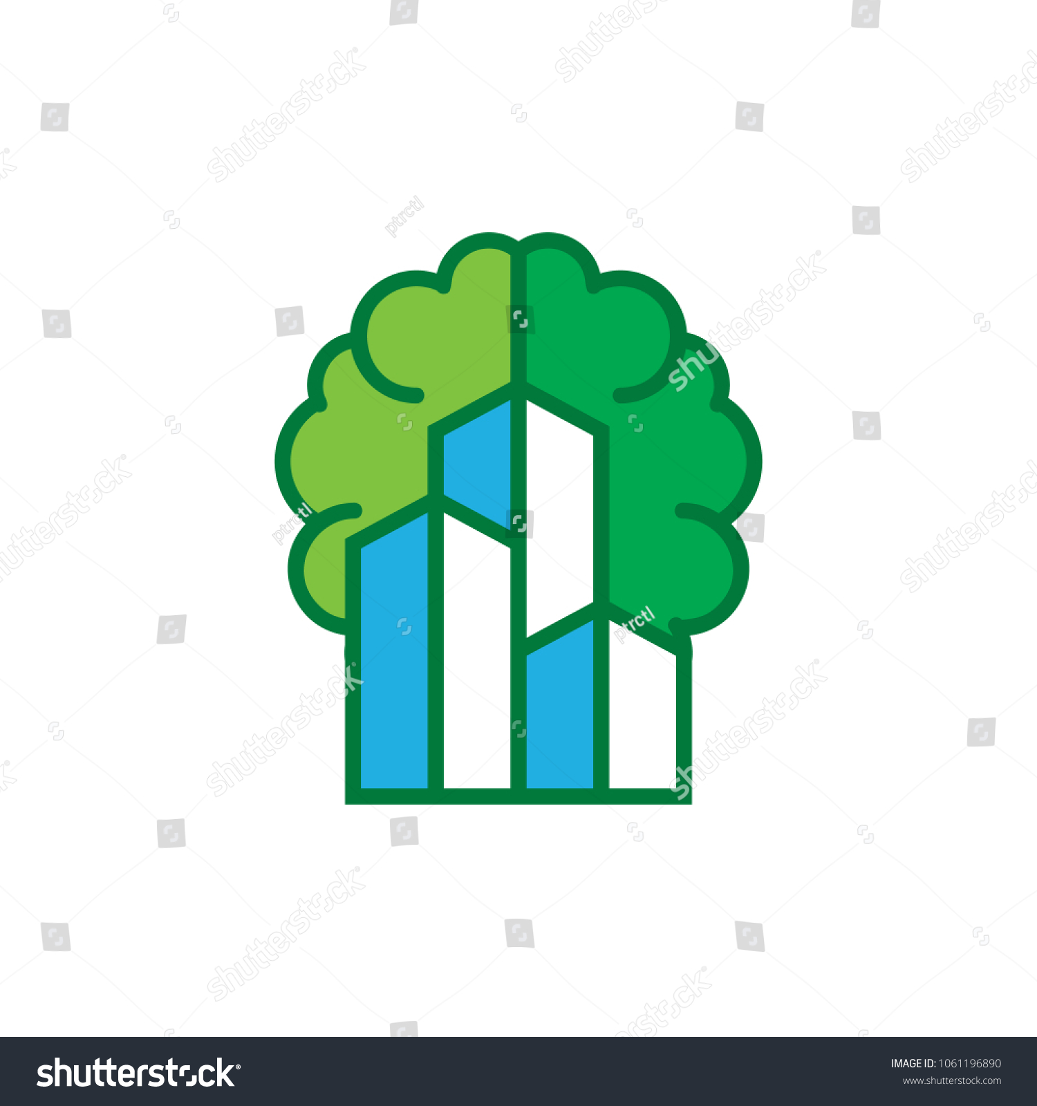 Building Brain Logo Icon Design Stock Vector (Royalty Free) 1061196890 ...