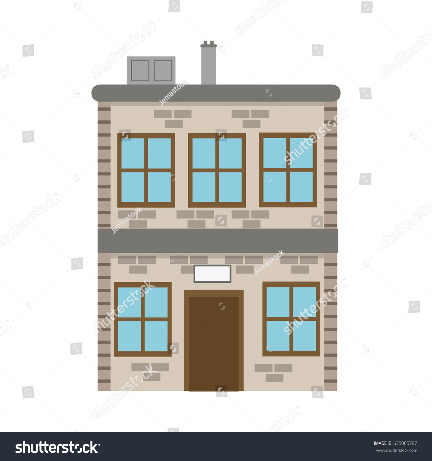 Building Brick Structure Window Chimney Door Stock Vector (Royalty Free ...